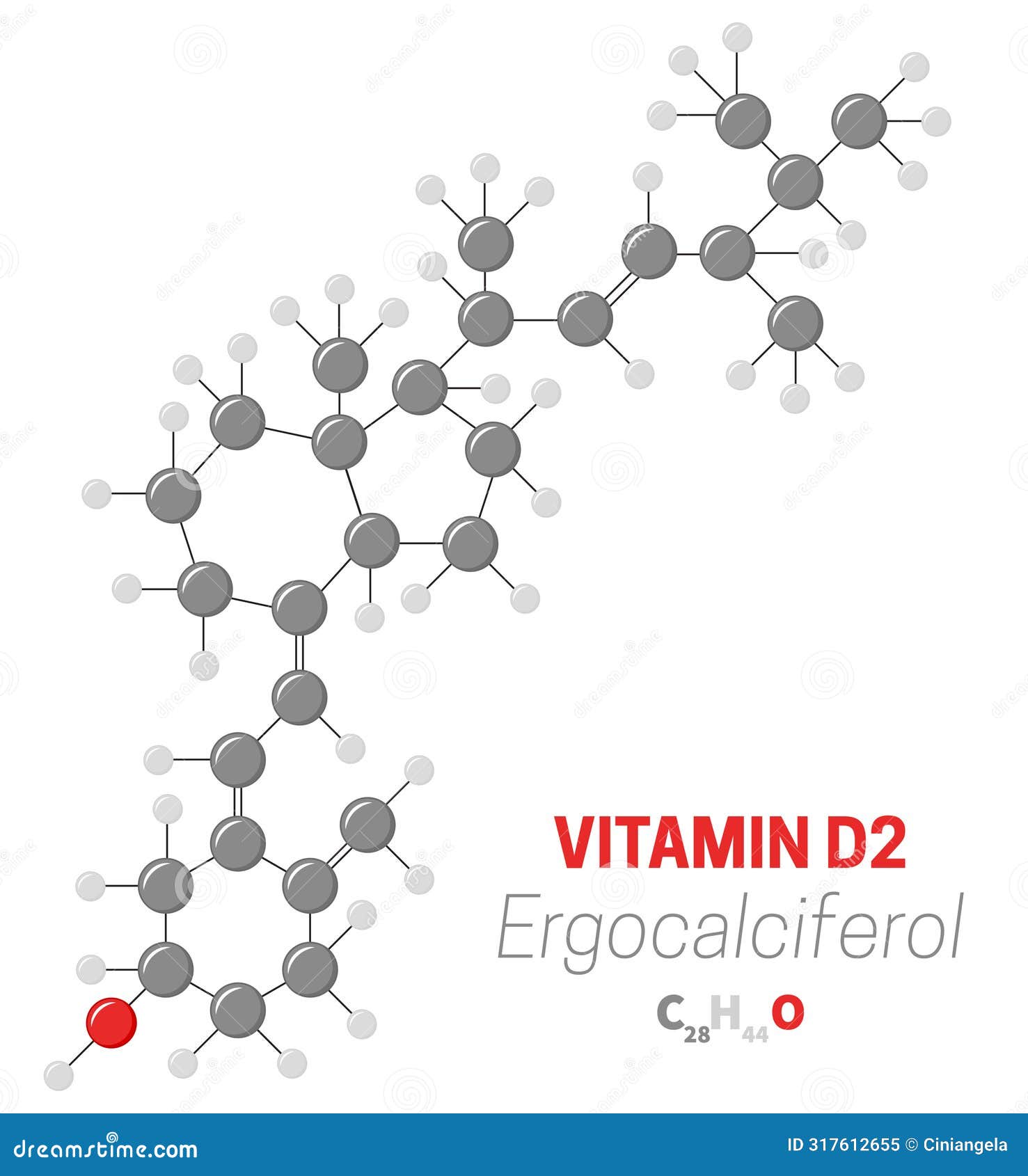 Ergocalciferol Molecule, Molecular Structure, Vitamin D2, Ball And ...