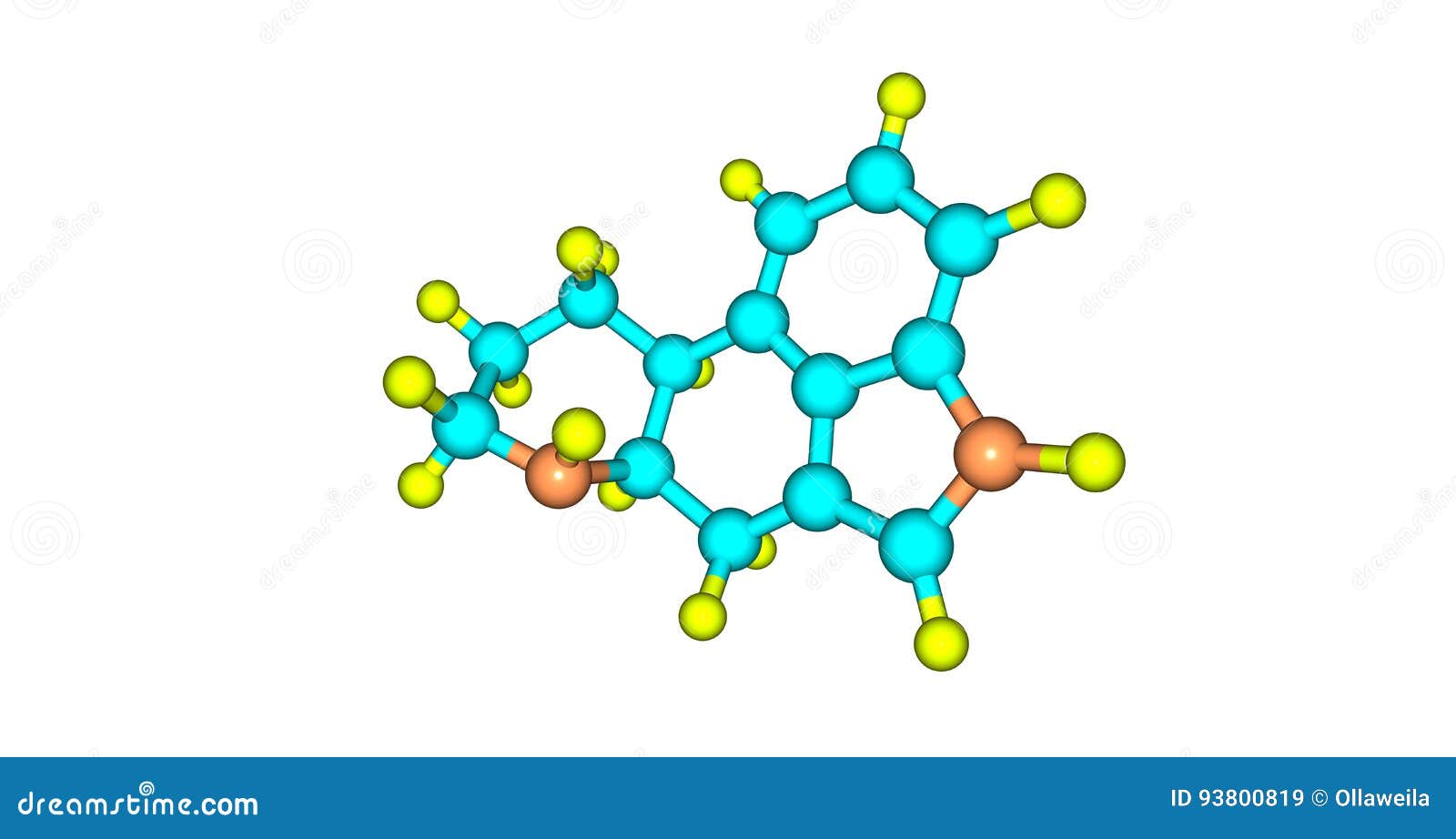 Ergoline Molecular Structure Isolated on White Stock Illustration ...