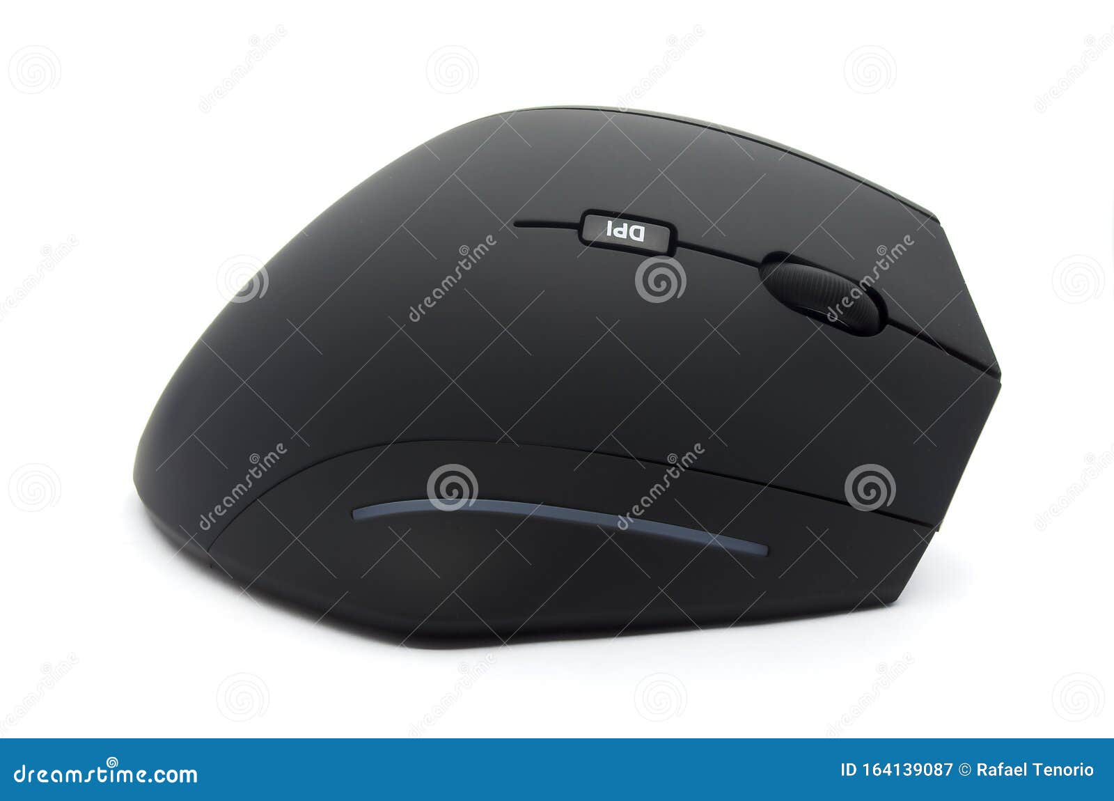 Ergonomic Black Mouse Side View On White Background Royalty-Free Stock ...