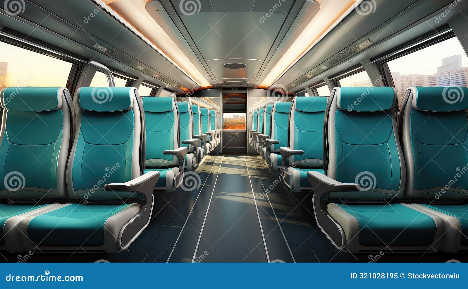 Ergonomic bus interior stock illustration. Illustration of extended ...