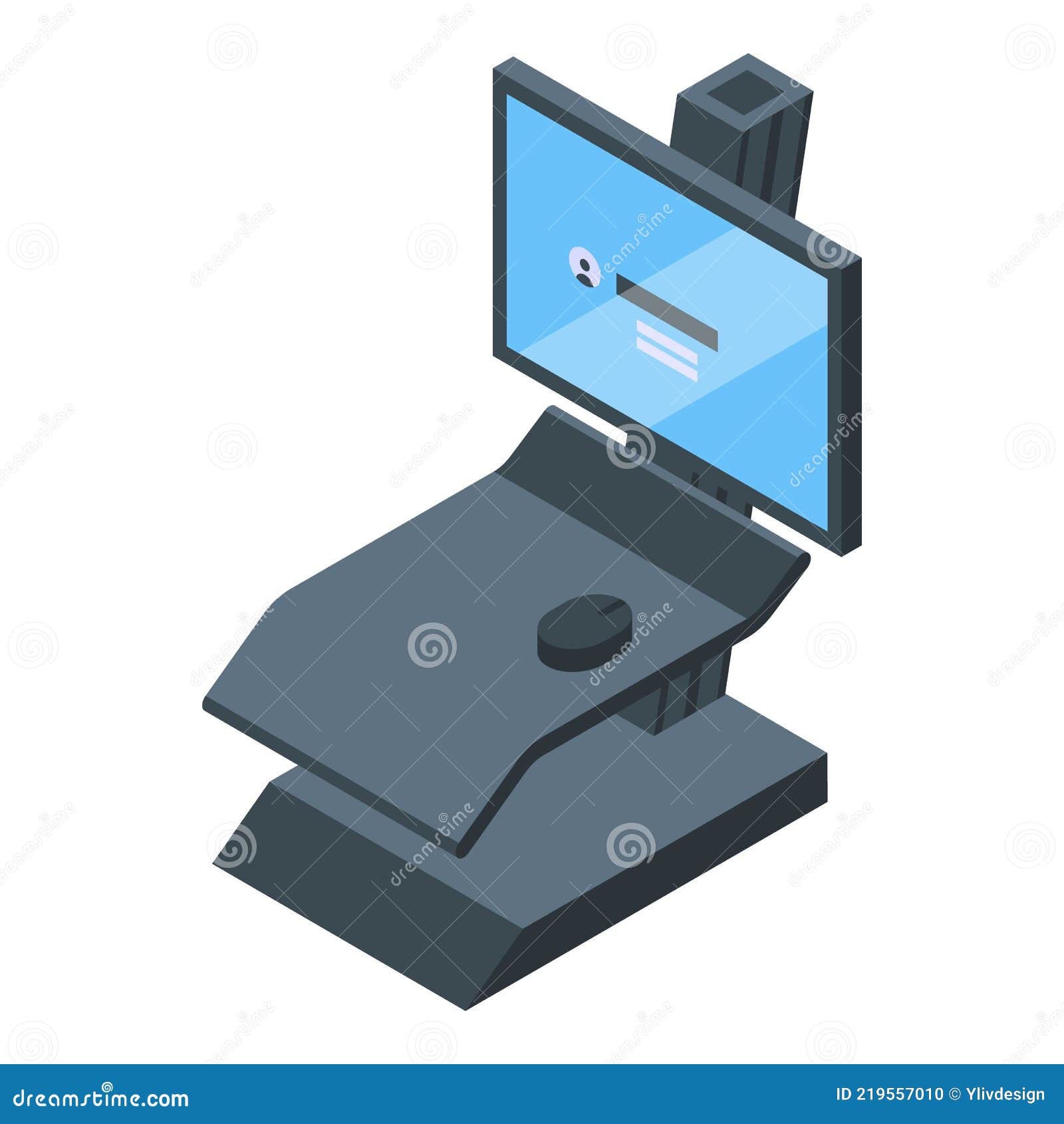 Ergonomic Computer Monitor Icon, Isometric Style Stock Vector ...