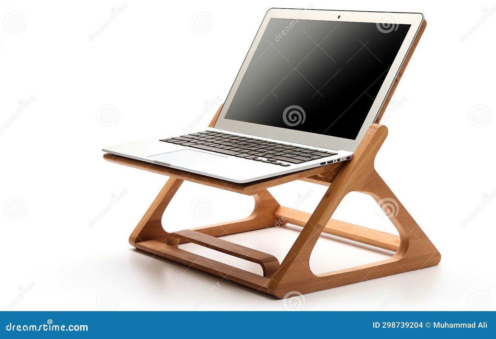 Ergonomic Computing Setup on White Background Stock Photo - Image of ...