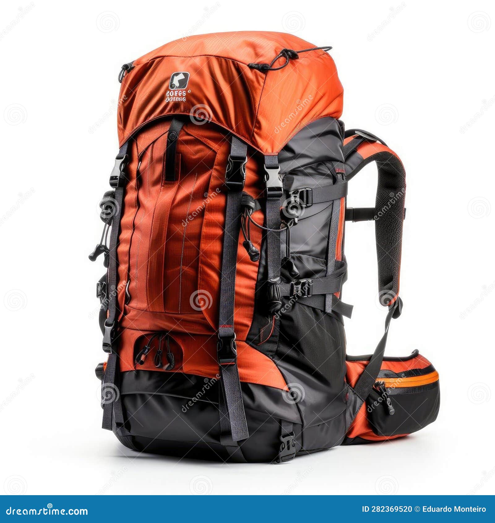 Ergonomic Hiking Backpack with Padded Straps Stock Illustration ...