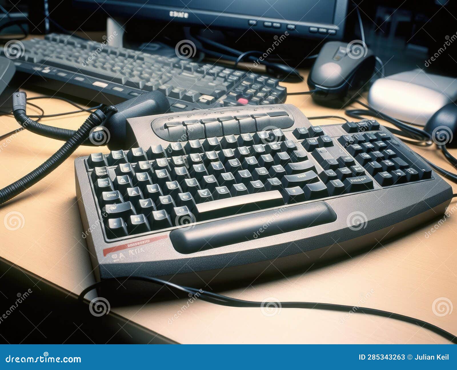 Ergonomic Office Setup with Mouse and Keyboard Stock Illustration ...