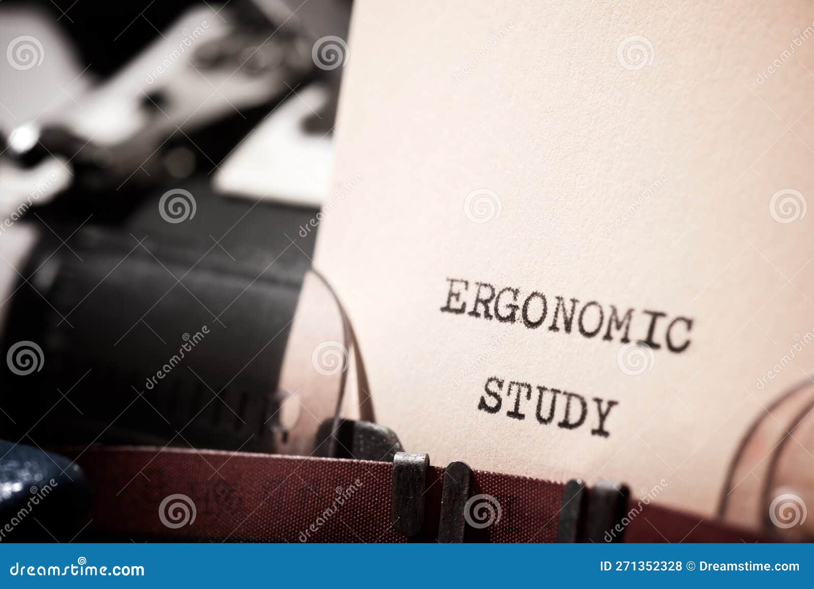 Ergonomic study text stock photo. Image of typescript - 271352328