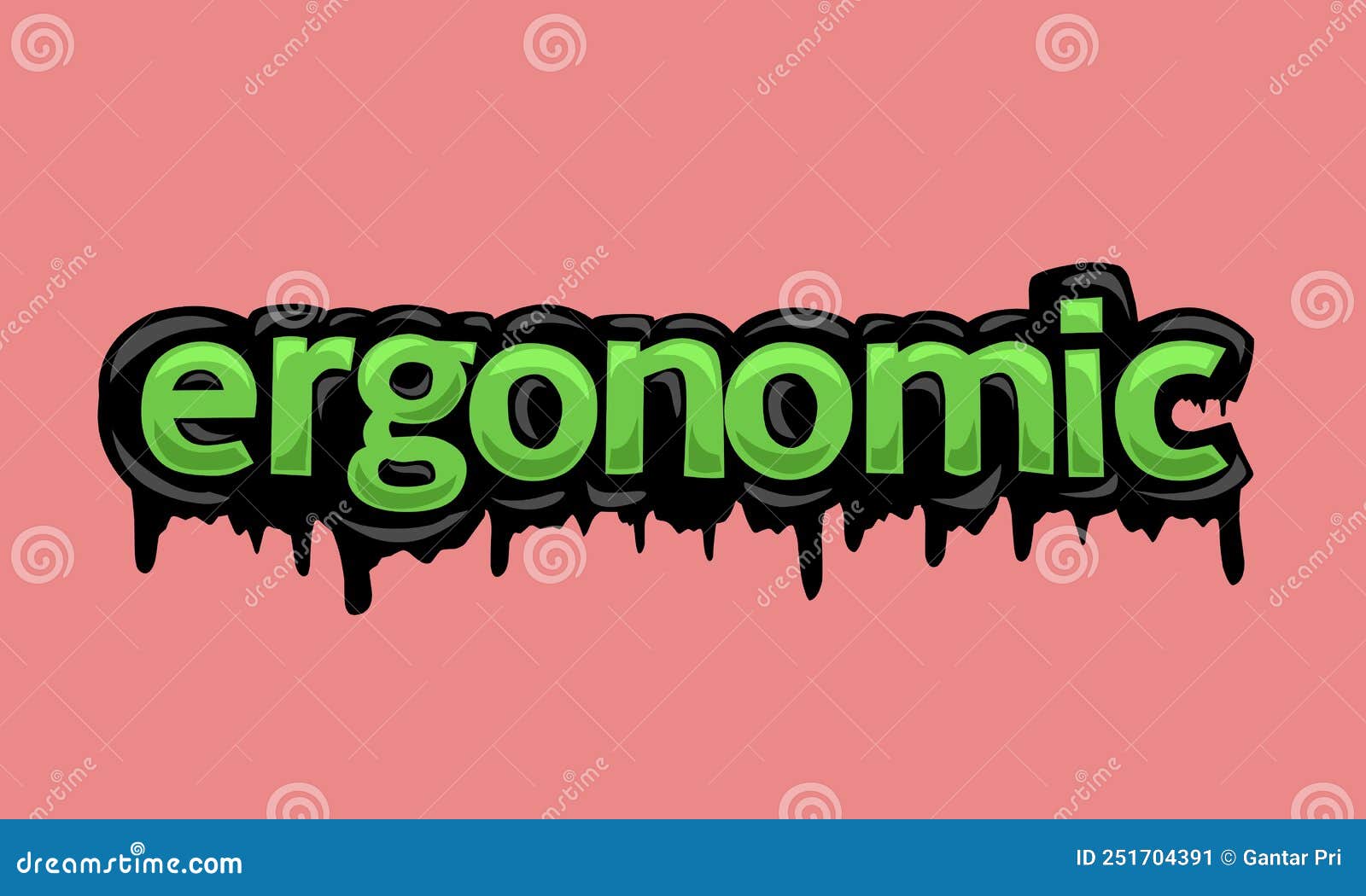ERGONOMIC Writing Vector Design on Pink Background Stock Illustration ...