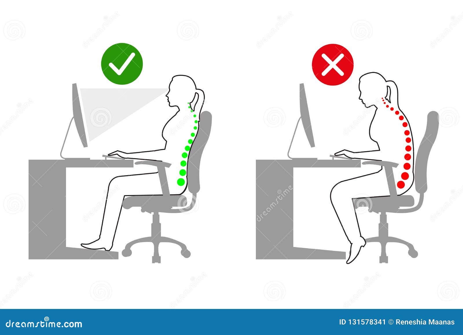Ergonomics Line Drawing Of A Man Correct Sitting And Standing Posture ... Ergonomics Line Drawing Of A Man Correct Sitting And Standing Posture ...