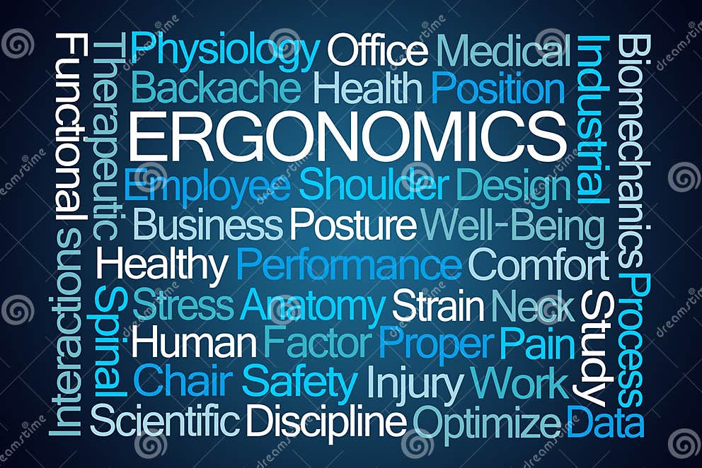 Ergonomics Word Cloud stock illustration. Illustration of comfort ...