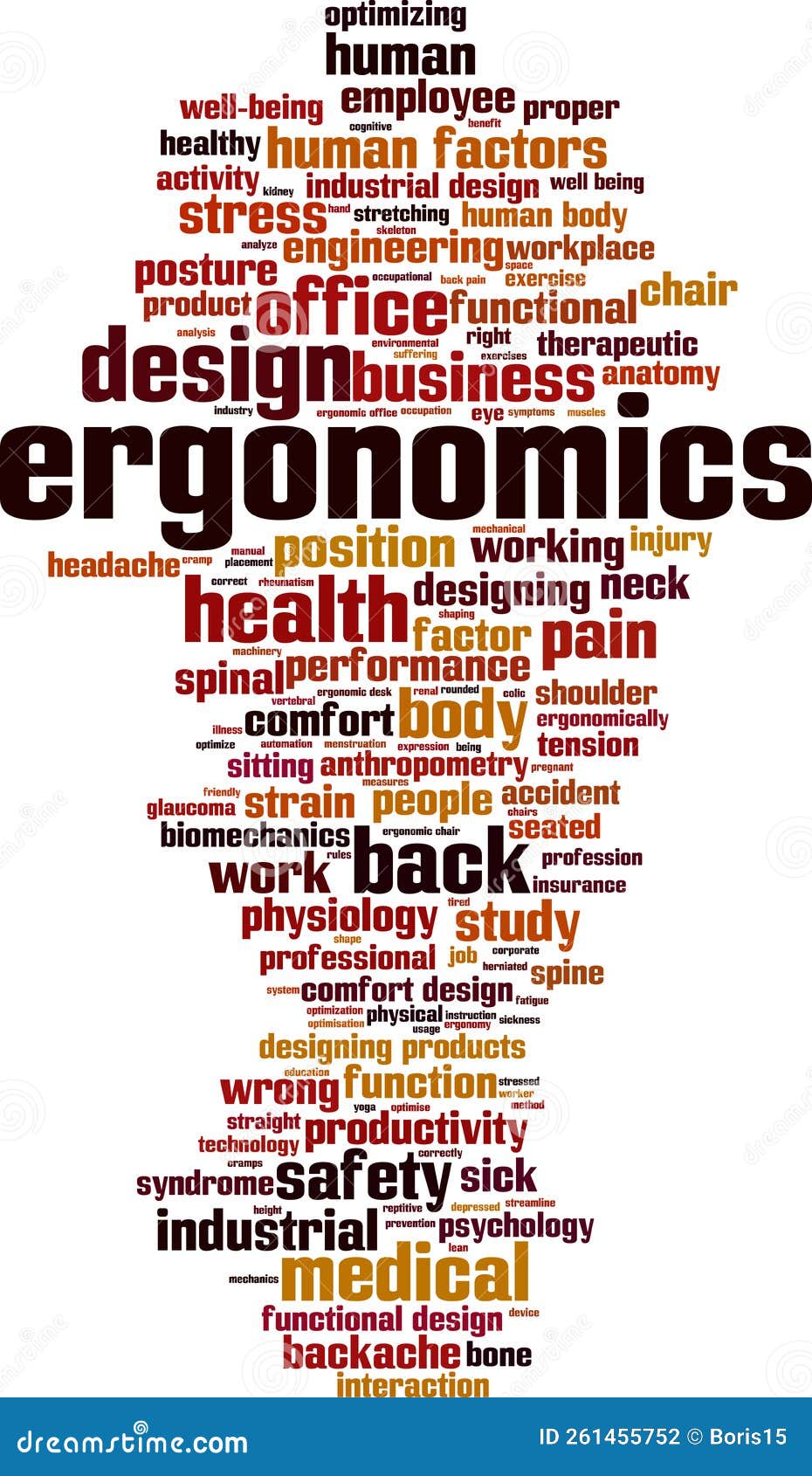 Ergonomics Word Cloud In Shape Of World Map, Concept Background Royalty ...