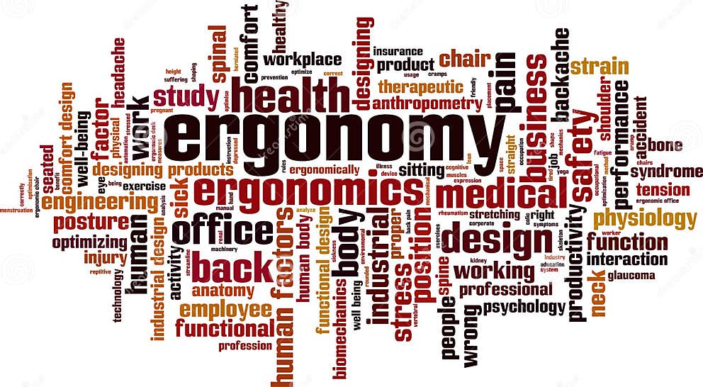 Ergonomy word cloud stock vector. Illustration of concept - 242826316
