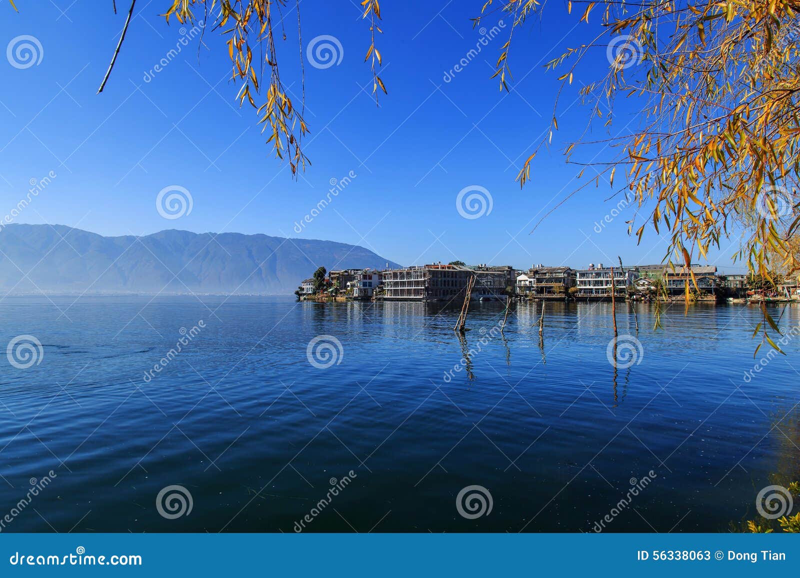 The erhai lake scenery stock image. Image of white, double - 56338063