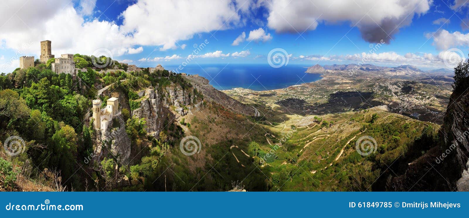 Erice panoramic view stock image. Image of culture, italy - 61849785