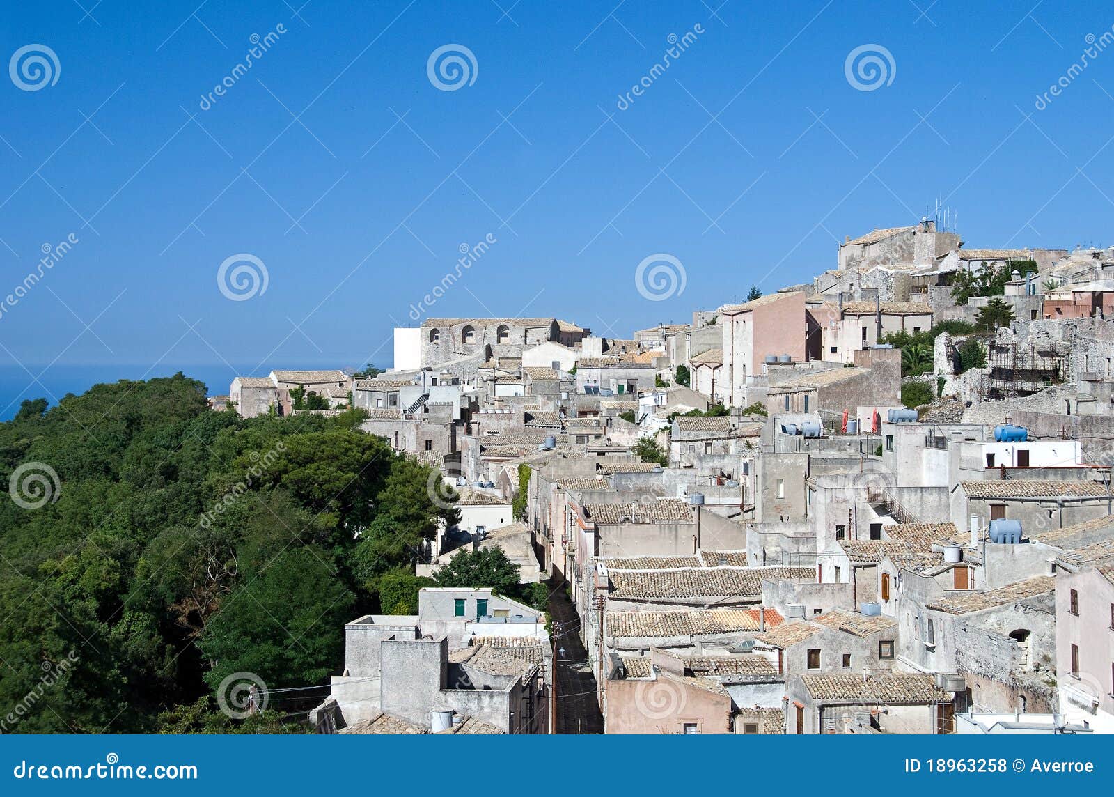 Erice view stock photo. Image of village, landscape, view - 18963258