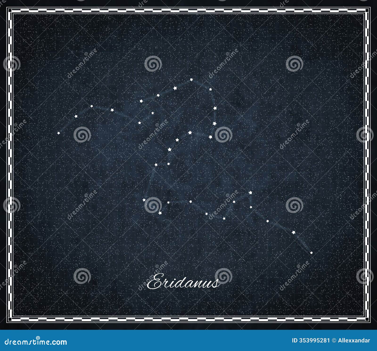 Eridanus Star Constellation, Celestial River Constellation Royalty-Free ...