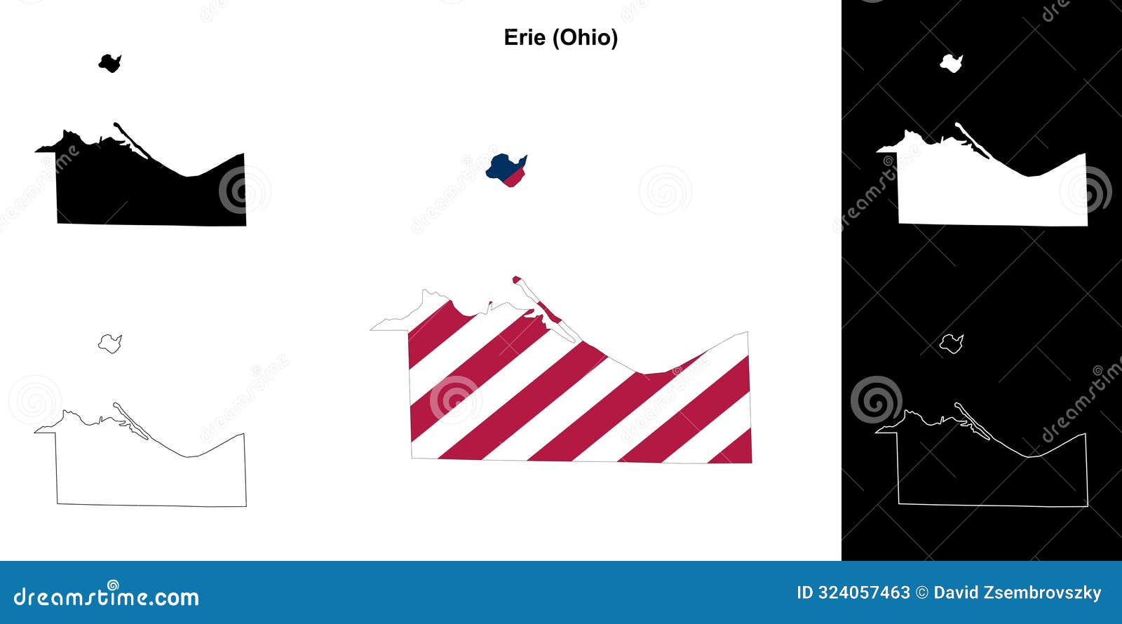 Erie outline map stock illustration. Illustration of outline - 324057463