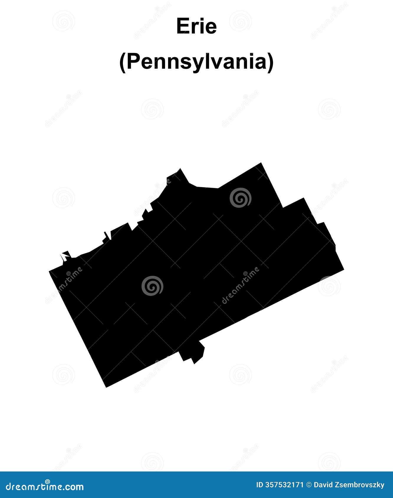 Erie outline map stock illustration. Illustration of detailed - 357532171