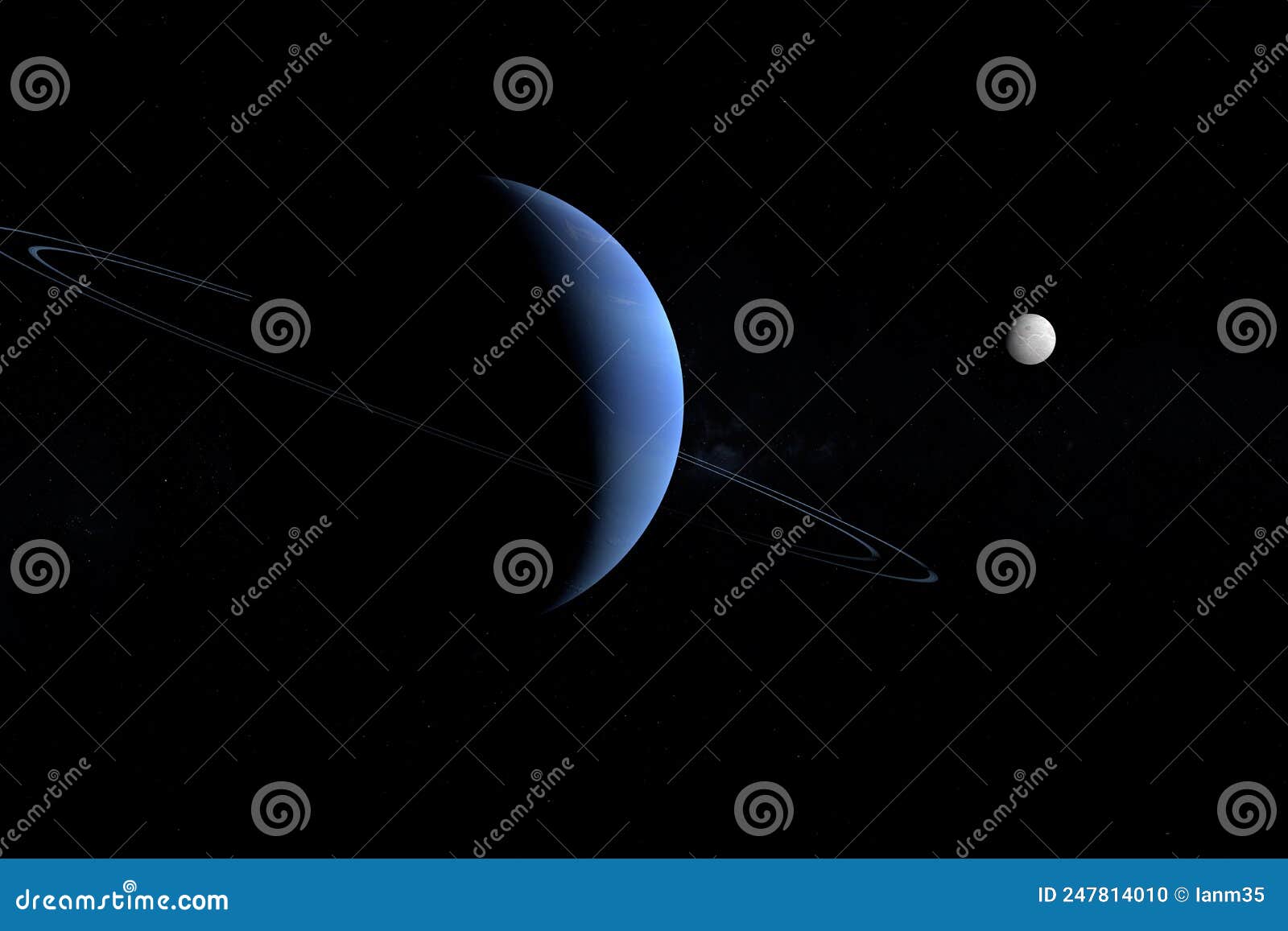 Eris, Dwarf Planet, and Neptune in the Outer Space. 3d Render Stock ...