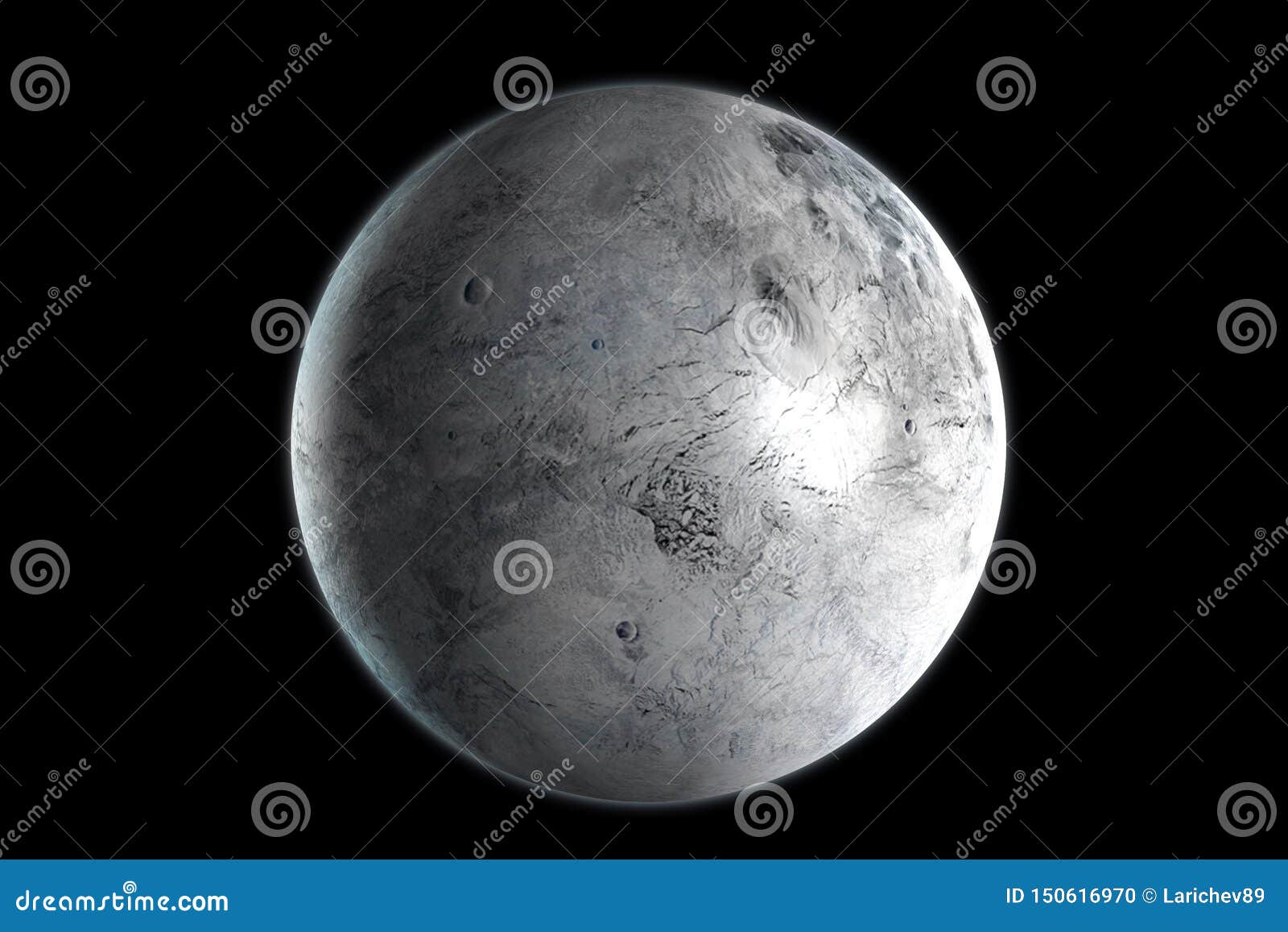 Eris Dwarf Planet Solar System Black Background Royalty-Free Stock ...