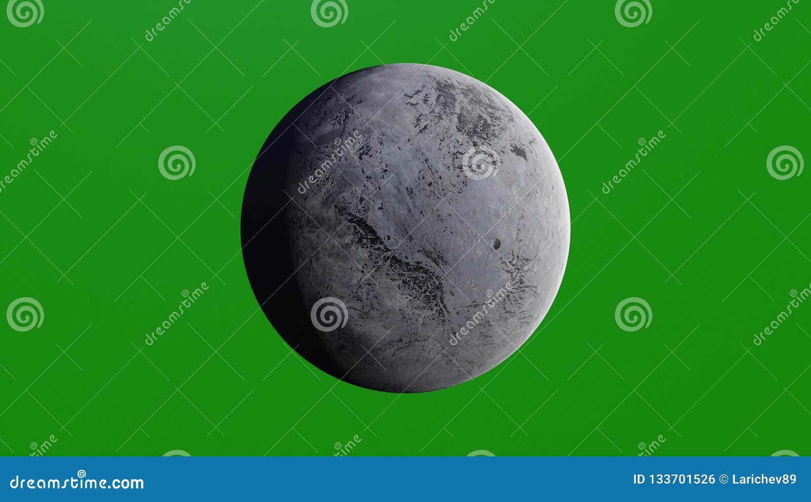 Eris Dwarf Planet Rotating on Green Screen, 3d Rendering Stock Footage ...