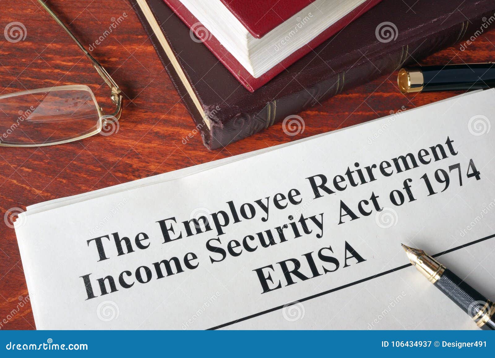 ERISA the Employee Retirement Income Security Act on a Stock Image ...