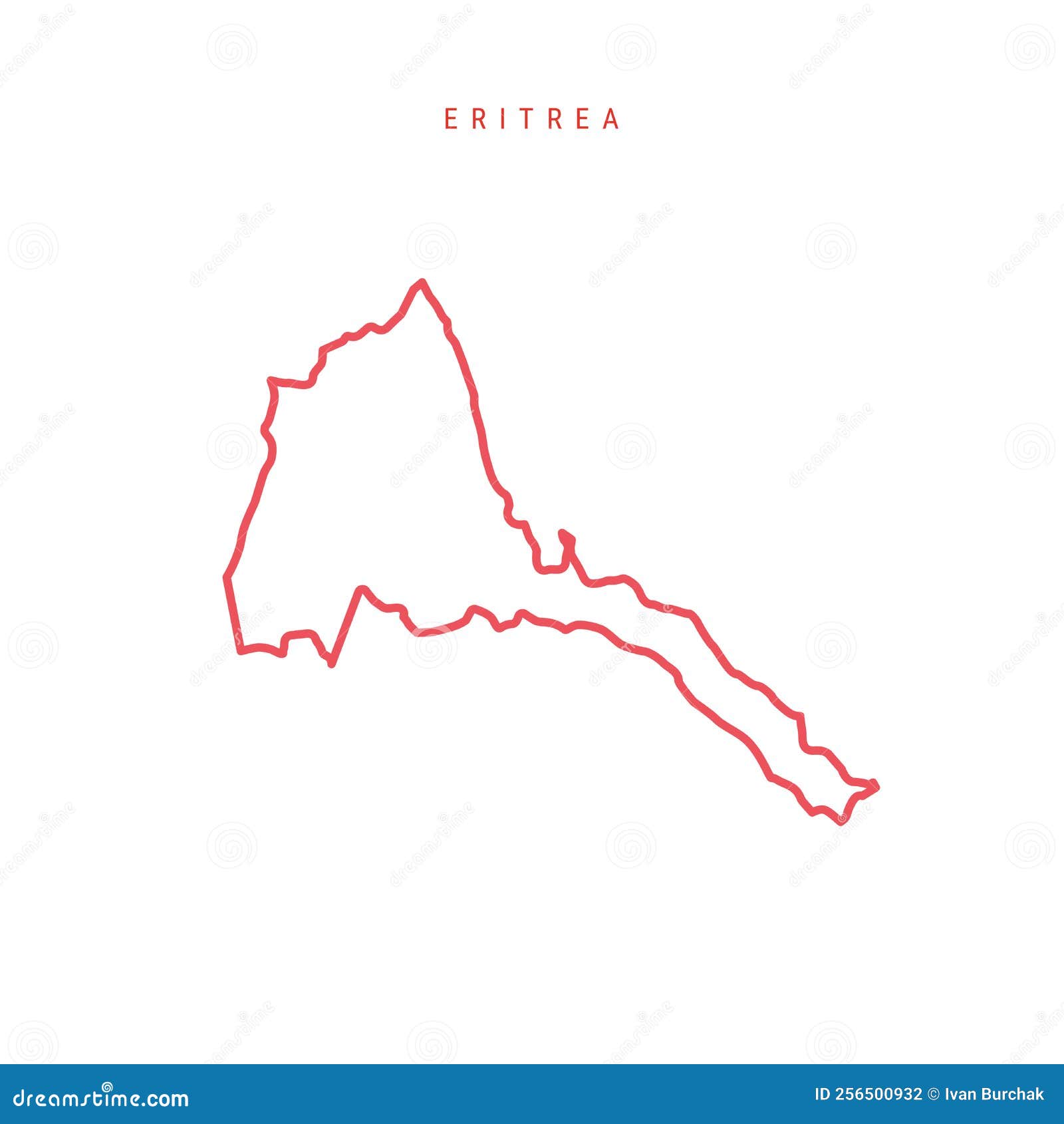 Eritrea Editable Outline Map Vector Illustration Stock Vector