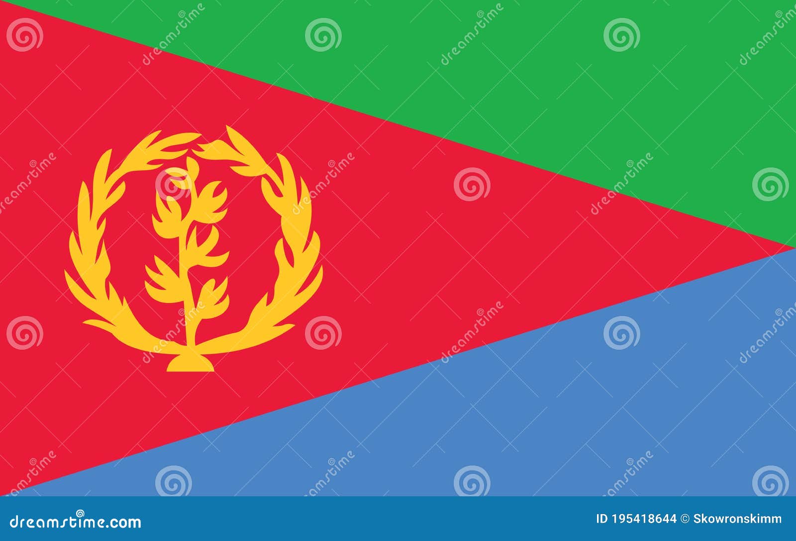 Eritrea Flag Vector Graphic Rectangle Eritrean Flag Illustration Stock