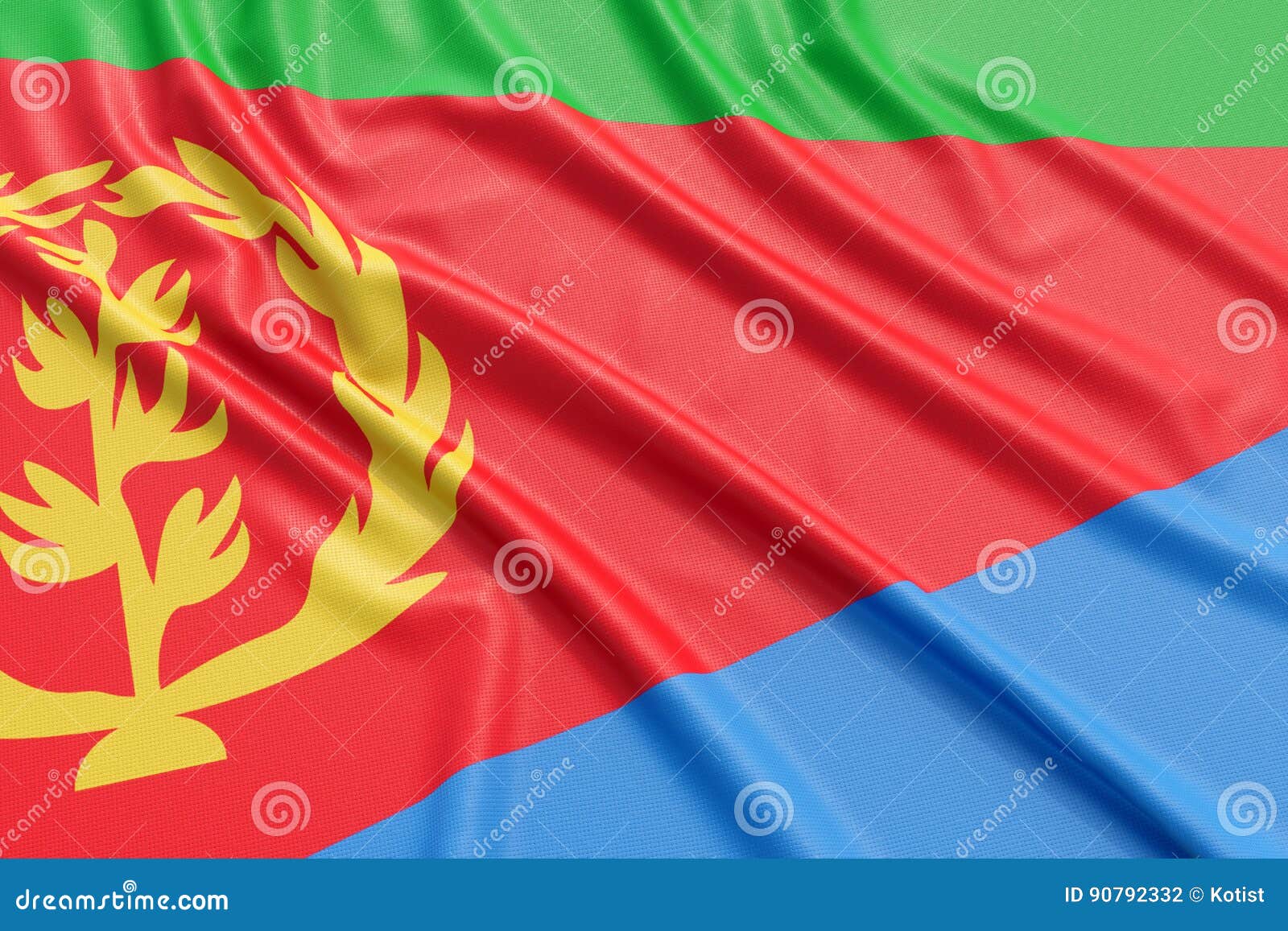 Eritrea flagga stock illustrationer. Illustration av emblem - 90792332