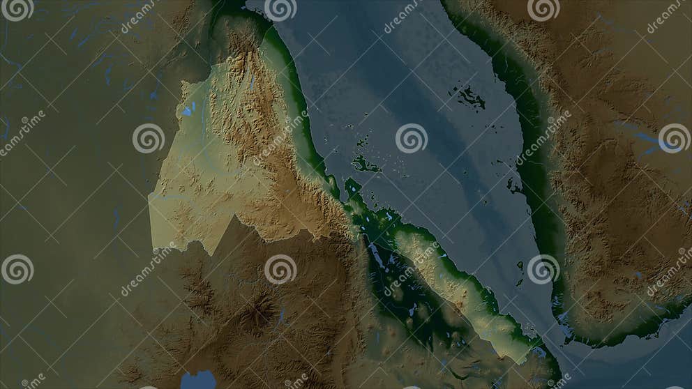 Eritrea Highlighted. Physical Stock Illustration - Illustration of ...