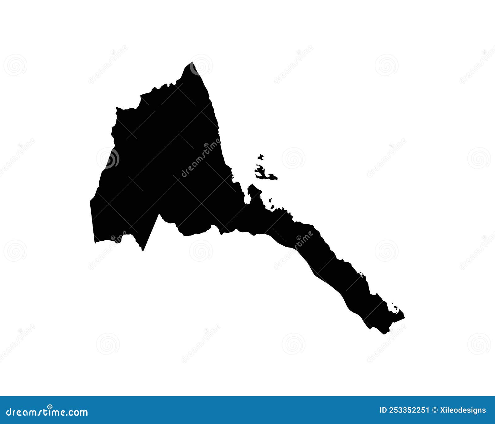 Eritrea Map Eritrean Country Map Black And White National Nation