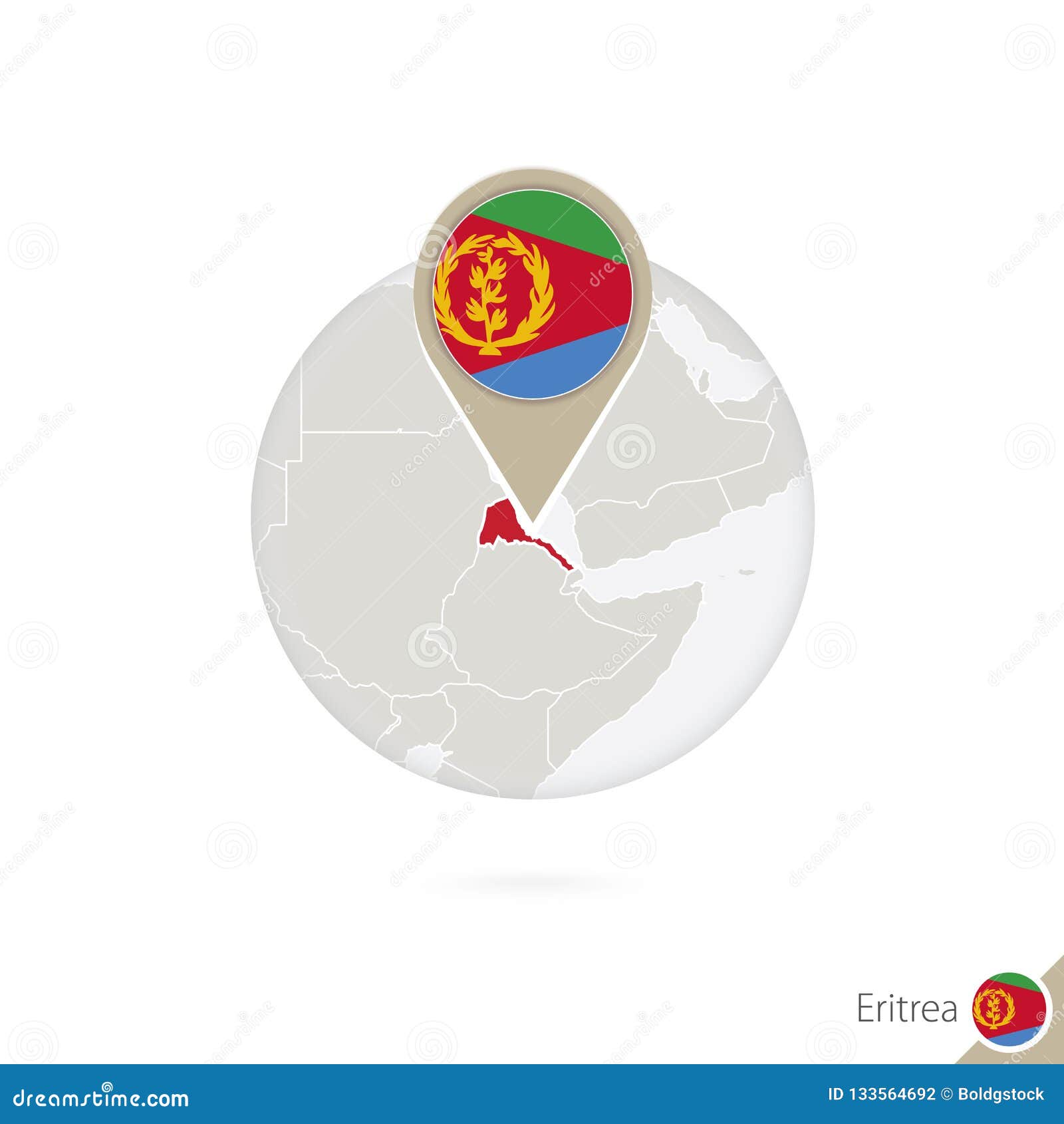 Eritrea Map and Flag in Circle. Map of Eritrea, Eritrea Flag Pin Stock Vector - Illustration of ...
