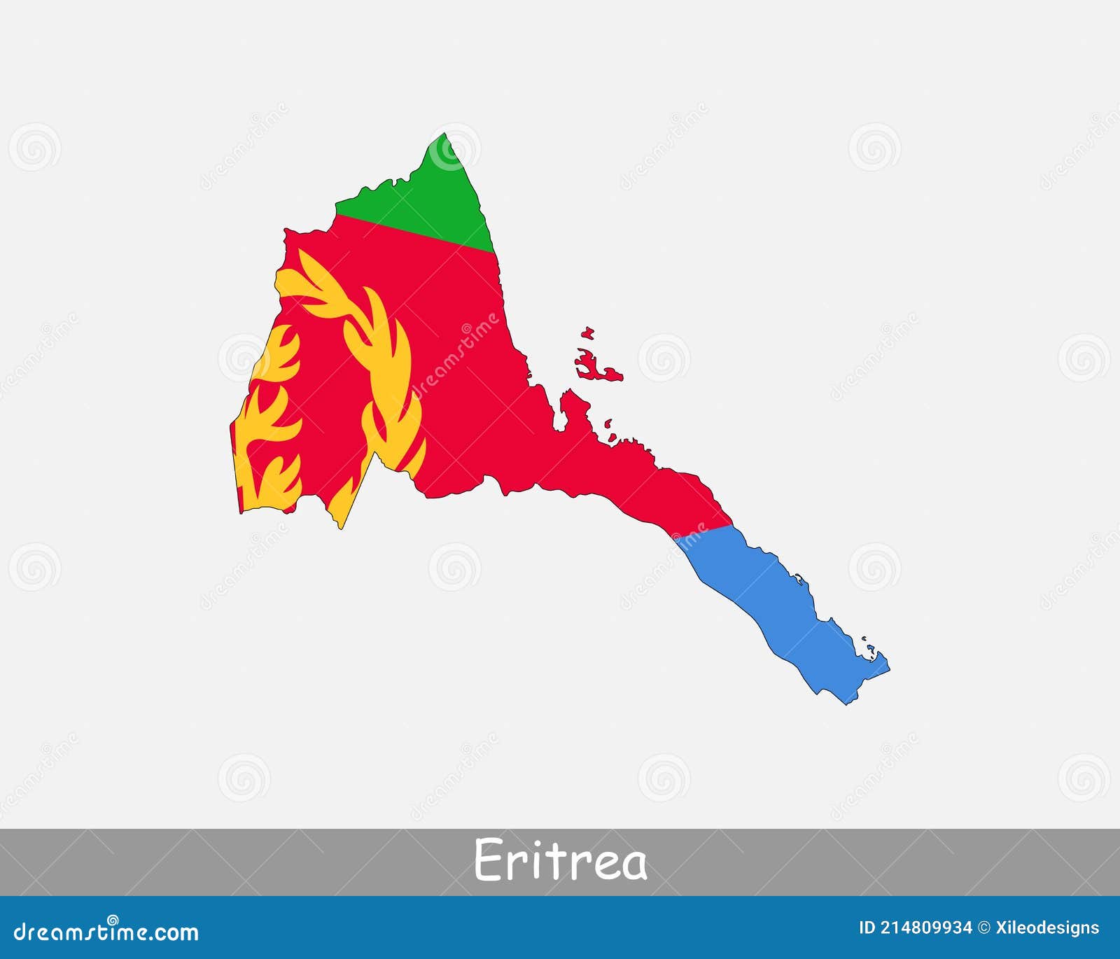 Eritrea Map Flag Map Of Eritrea With The Eritrean National Flag