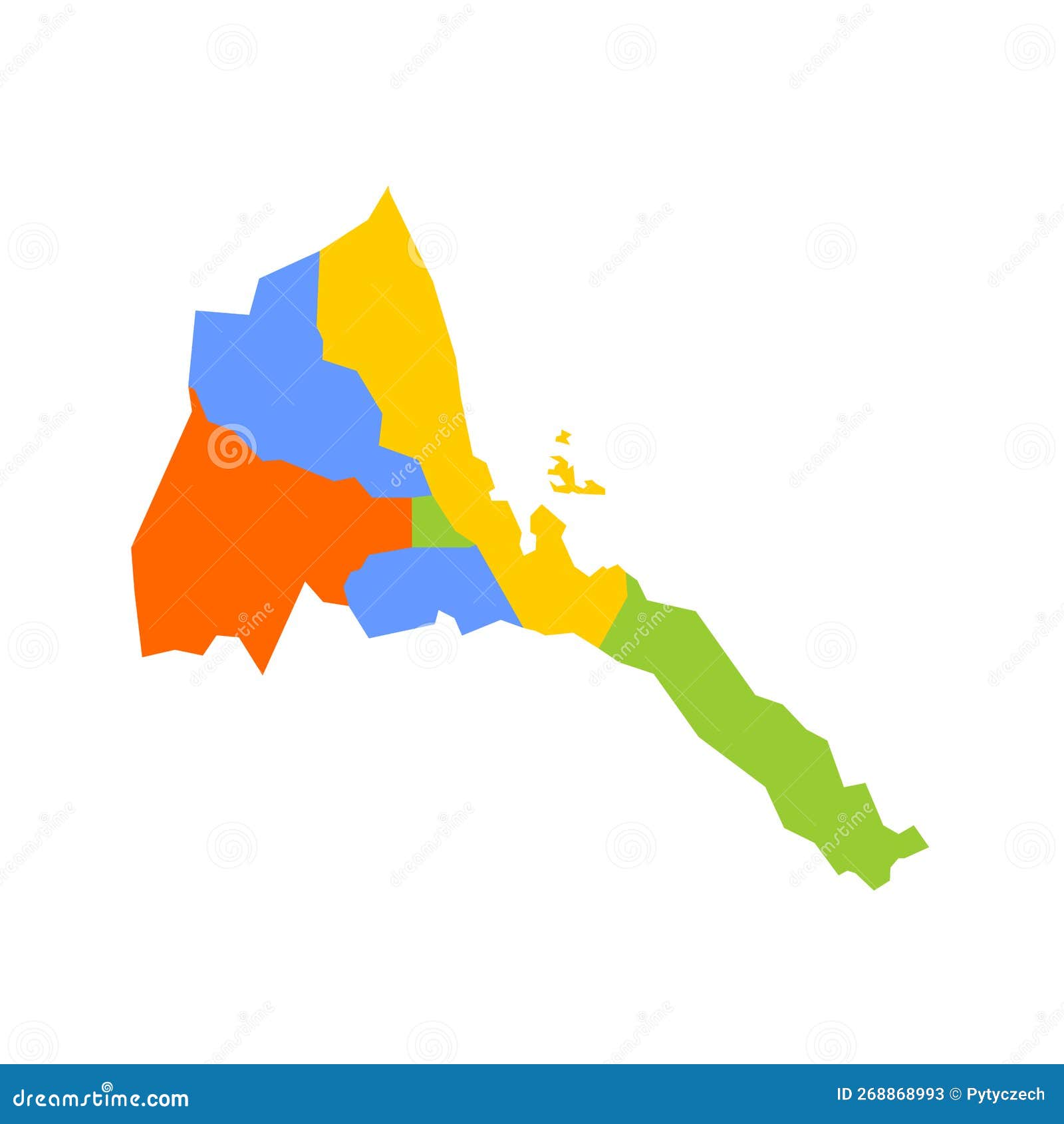 Eritrea Political Map of Administrative Divisions Stock Illustration ...
