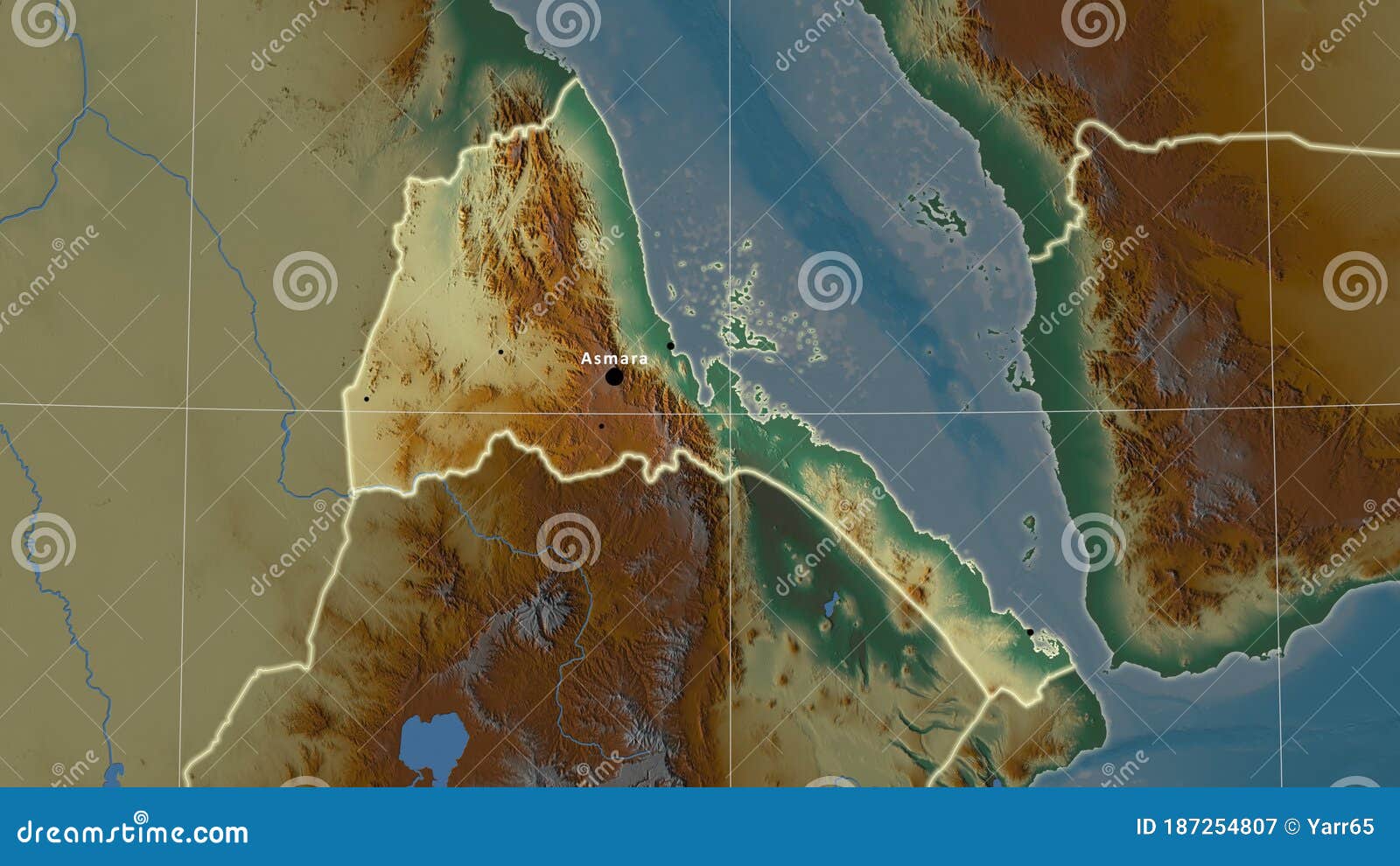 Eritrea - Relief. Composition, Borders Stock Illustration ...