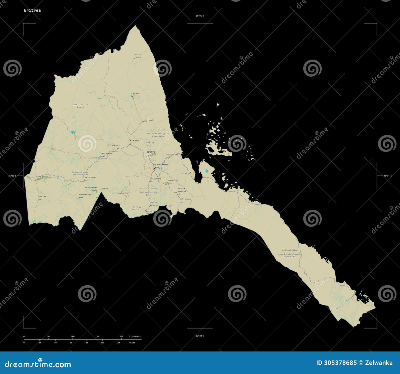 Eritrea Black Vector Outline Polygonal Triangle Map | CartoonDealer.com ... Eritrea Black Vector Outline Polygonal Triangle Map | CartoonDealer.com ...