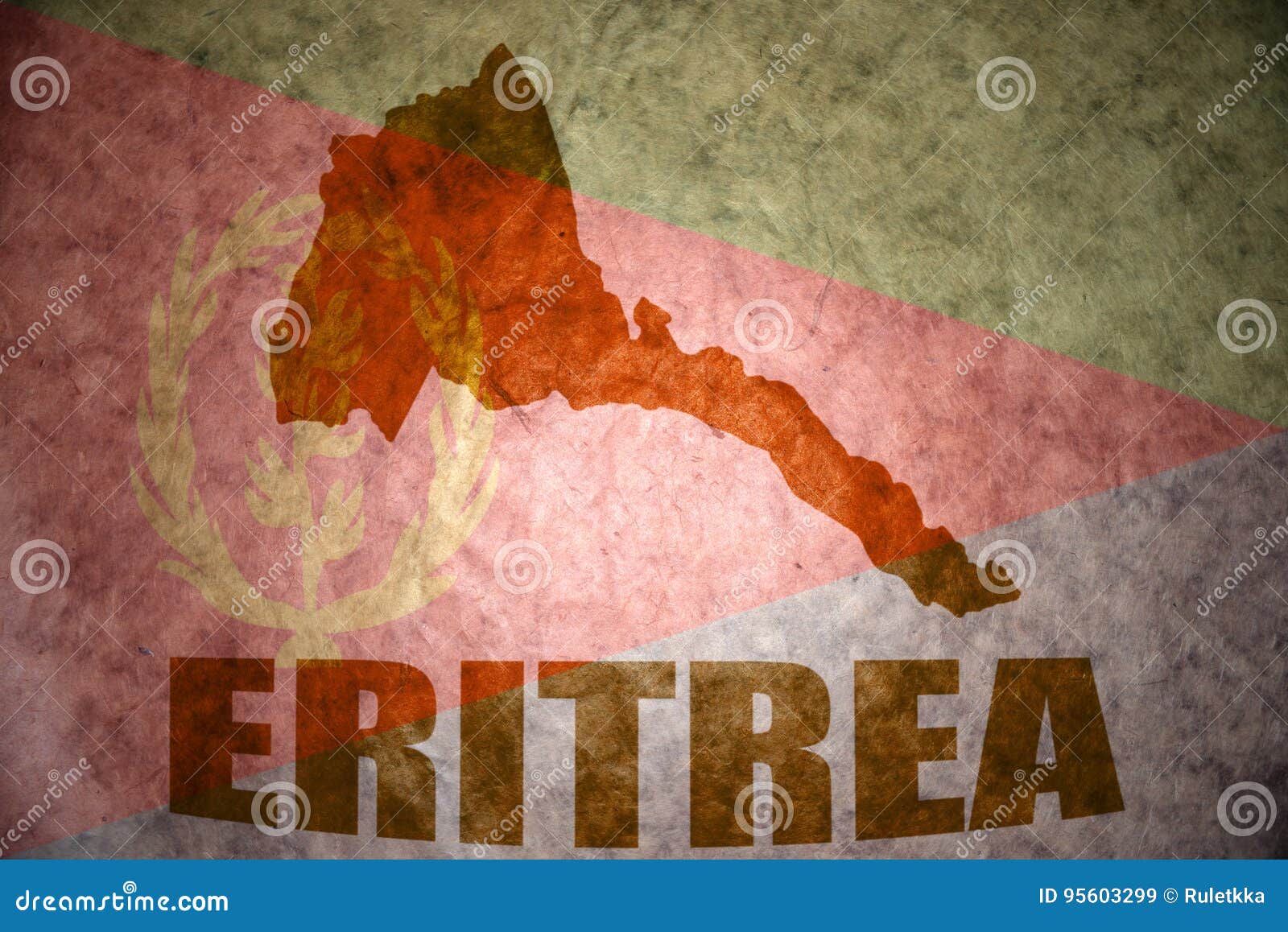 Eritrea vintage map stock image. Image of name, national - 95603299