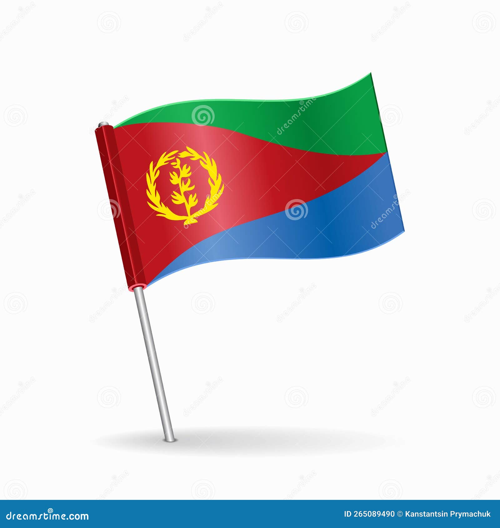 Eritrean Flag Map Pin Pointer Layout Vector Stock Vector