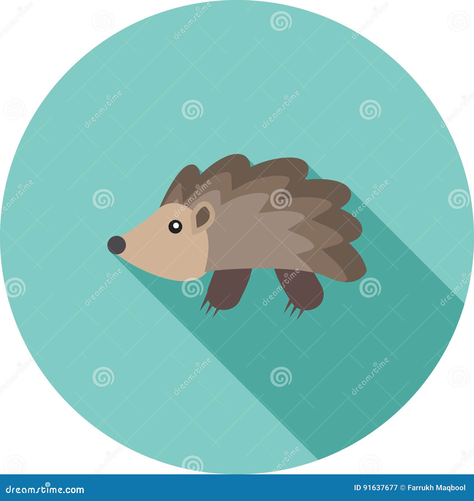 Erizo ilustración del vector. Ilustración de lindo, vector - 91637677