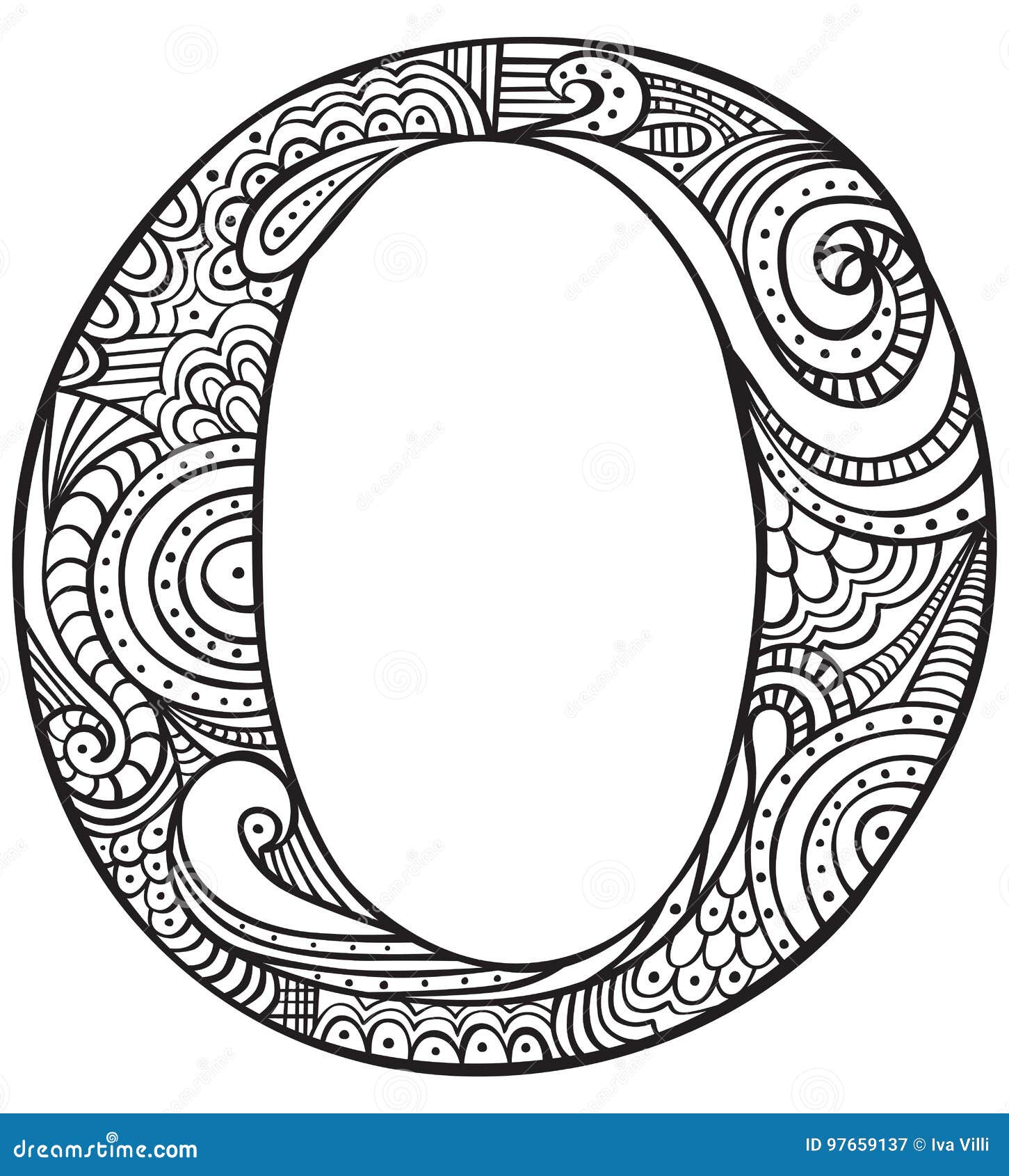 Erläuterter Buchstabe O vektor abbildung. Illustration von zeichnung ...