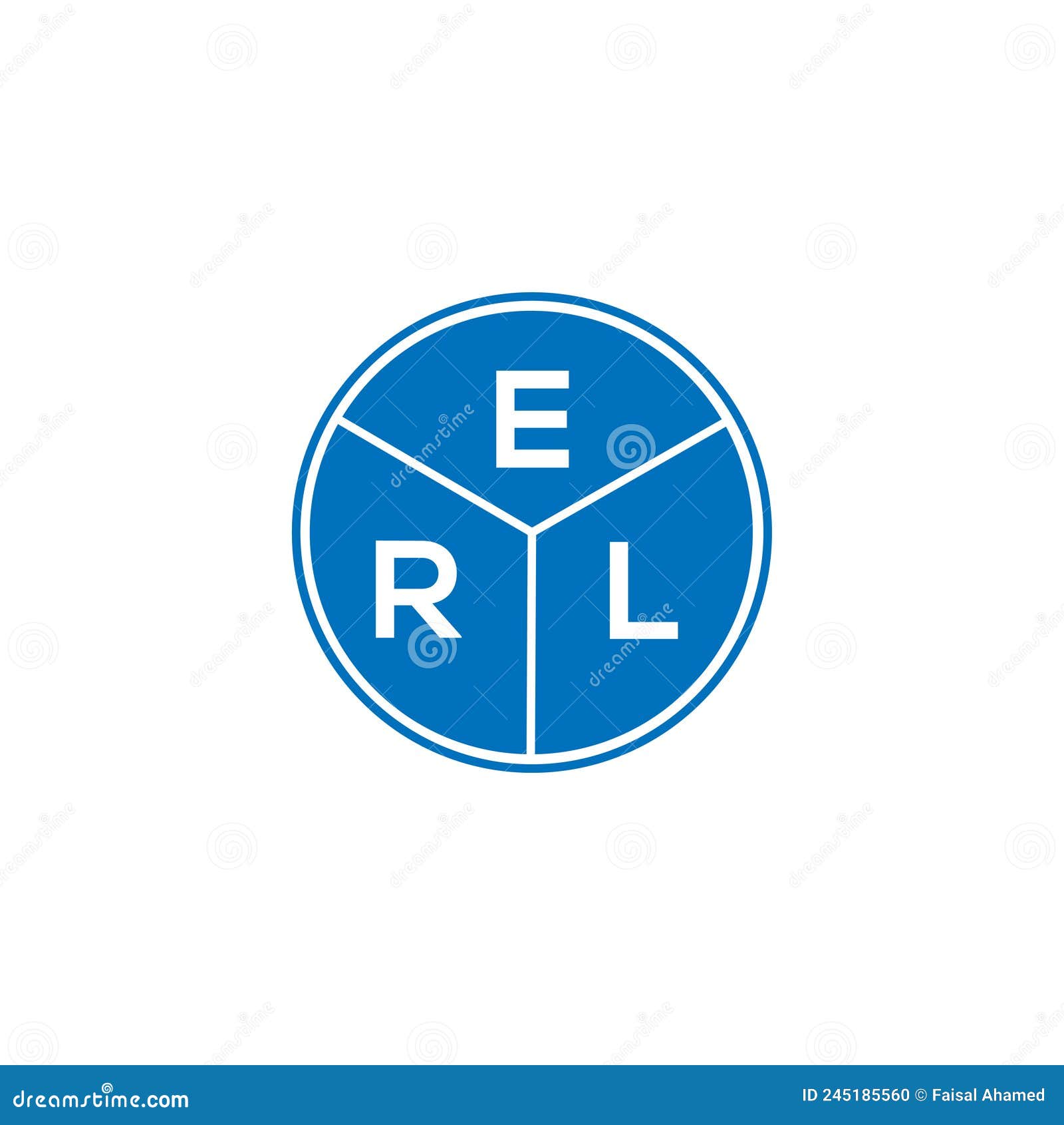 ERL Letter Logo Design on White Background. ERL Creative Circle Letter ...