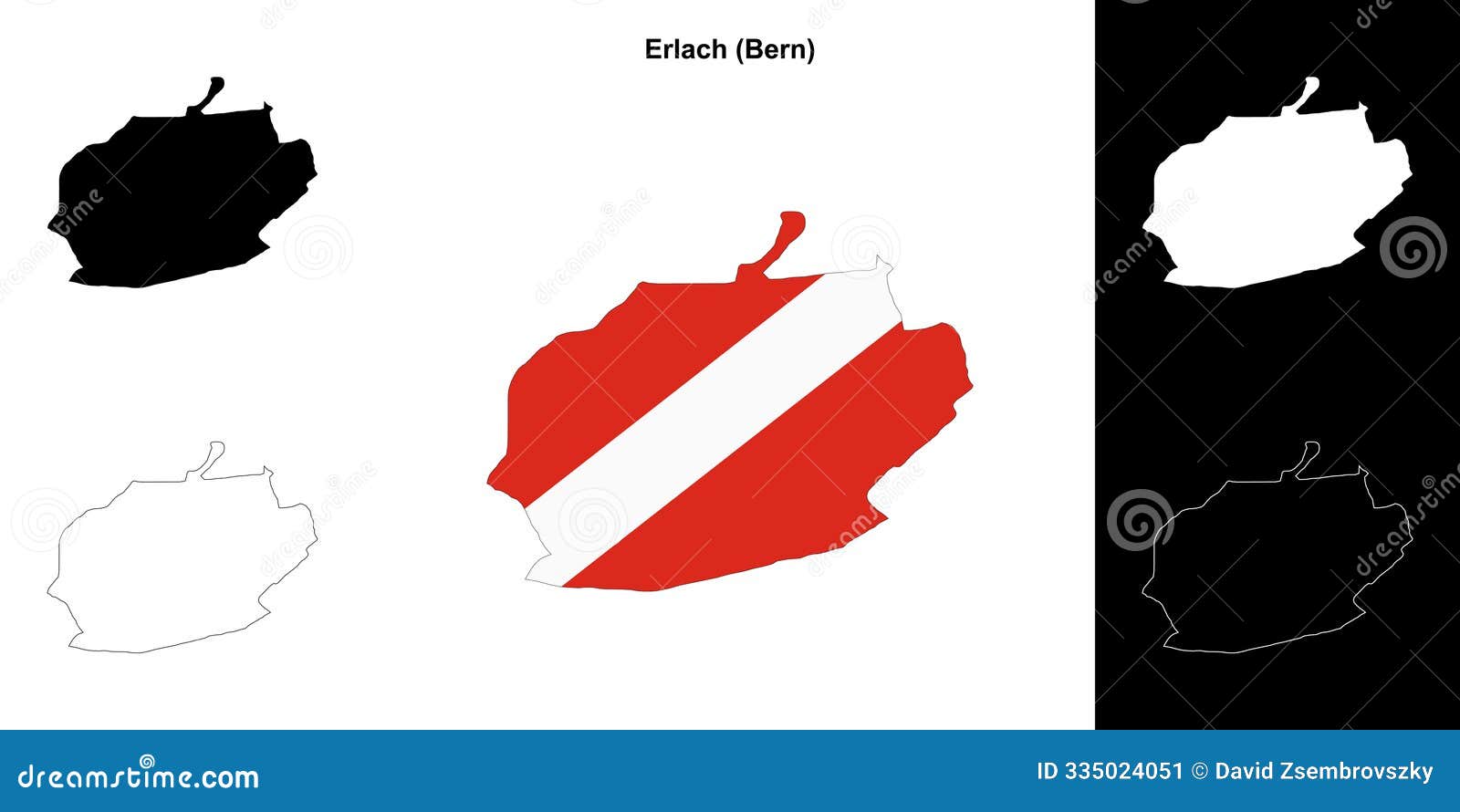 Erlach outline map stock illustration. Illustration of boundary - 335024051