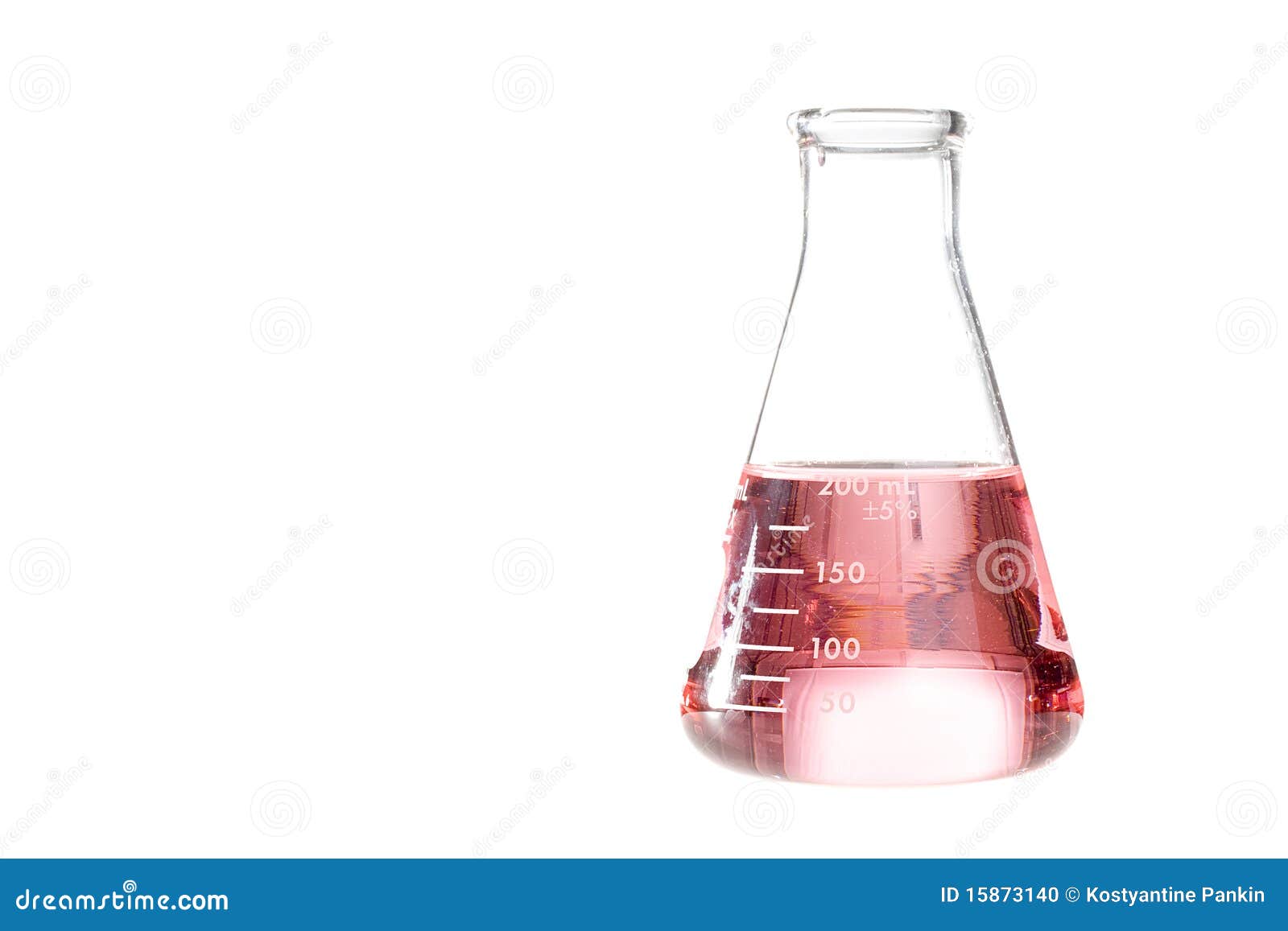The Erlenmeyer Flask On Bench Laboratory, With Bright Pink Solvent ...