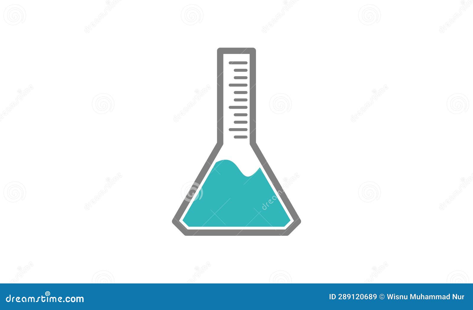 Erlenmeyer Flask with Blue Liquid Illustration Design Vector Stock ...