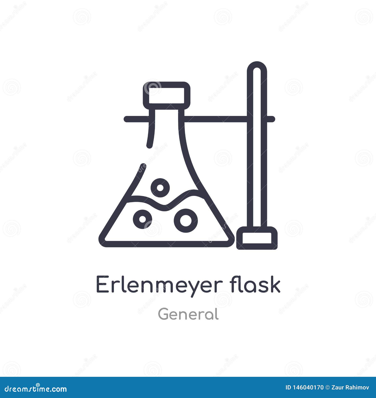 Erlenmeyer Flask Bracket Outline Icon. Isolated Line Vector ...