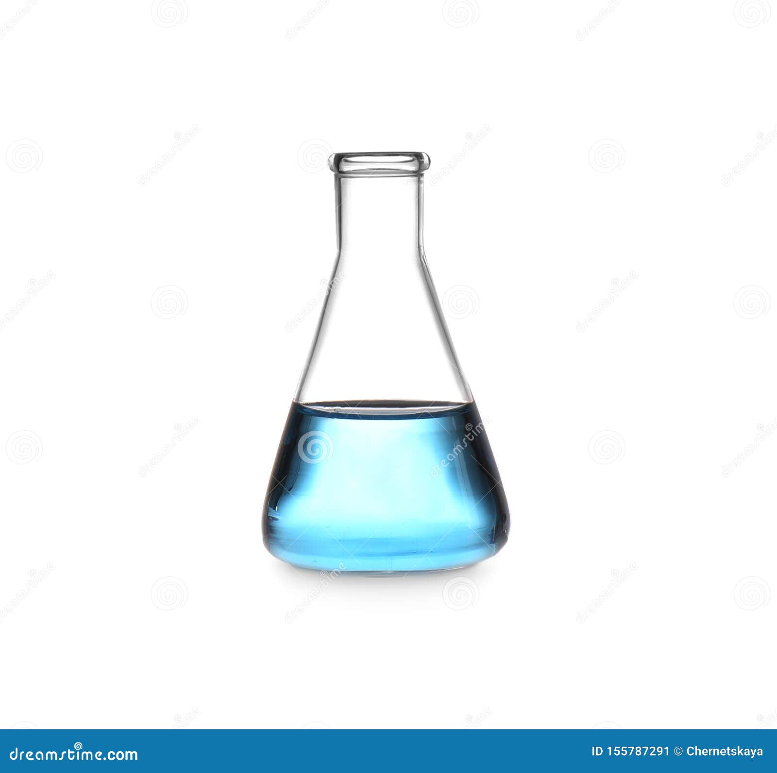 Erlenmeyer Flask with Color Liquid Isolated on White Stock Image ...