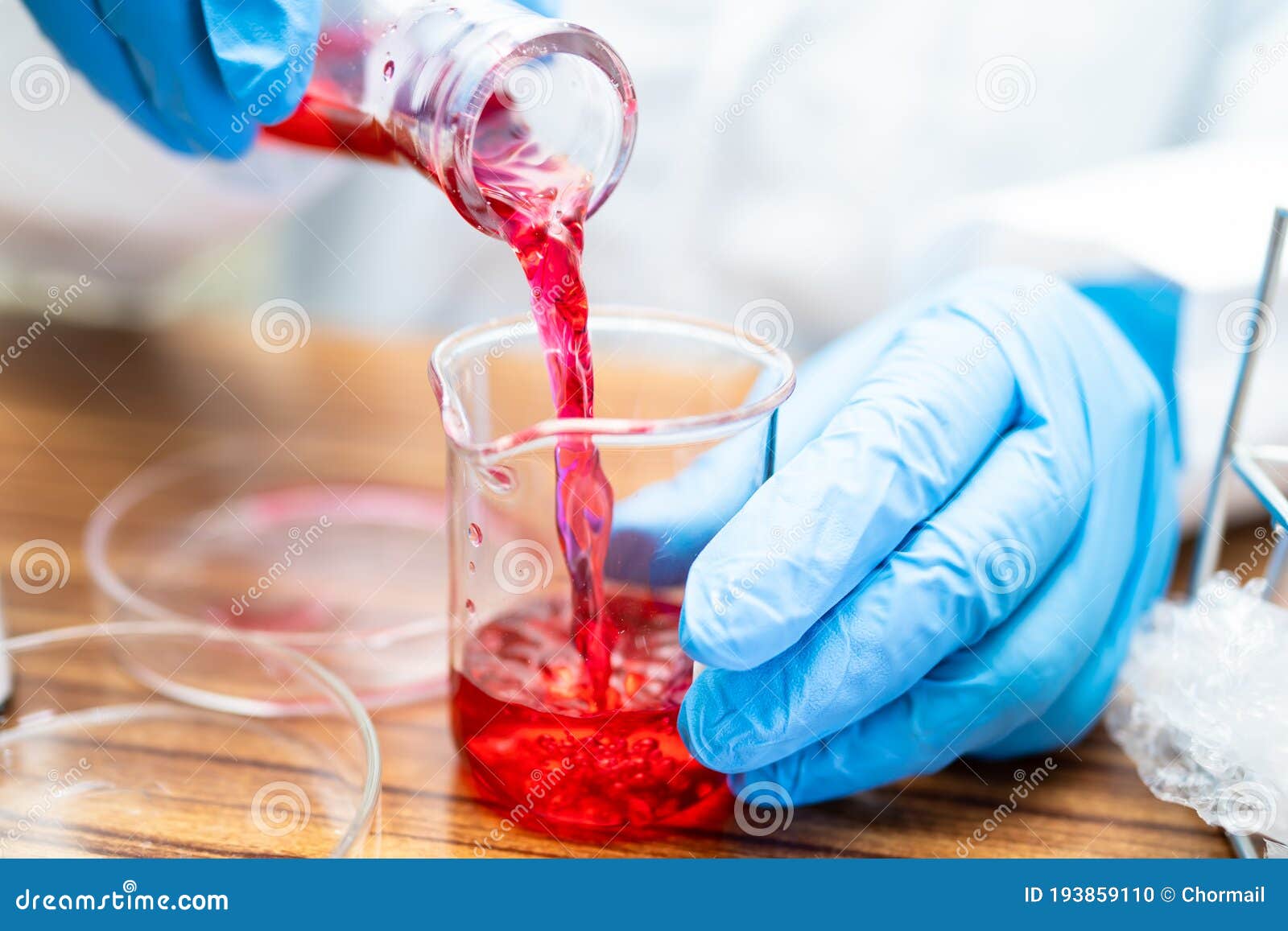 Erlenmeyer Flask, Conical Flask Glassware With Red Color Liquid ... Erlenmeyer Flask, Conical Flask Glassware With Red Color Liquid ...
