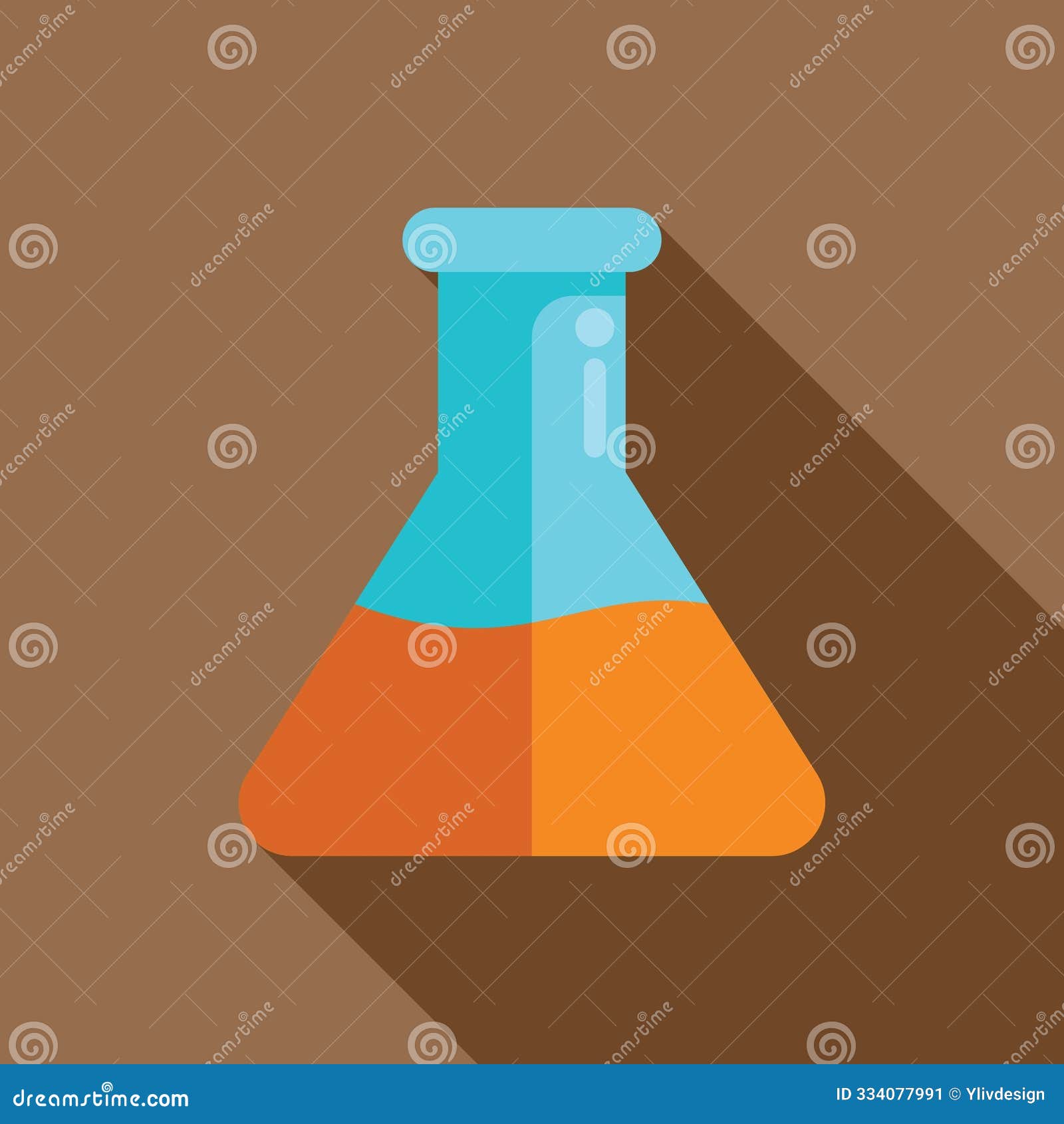 Erlenmeyer Flask Containing Blue Chemical Solution Illustration Cartoon ...