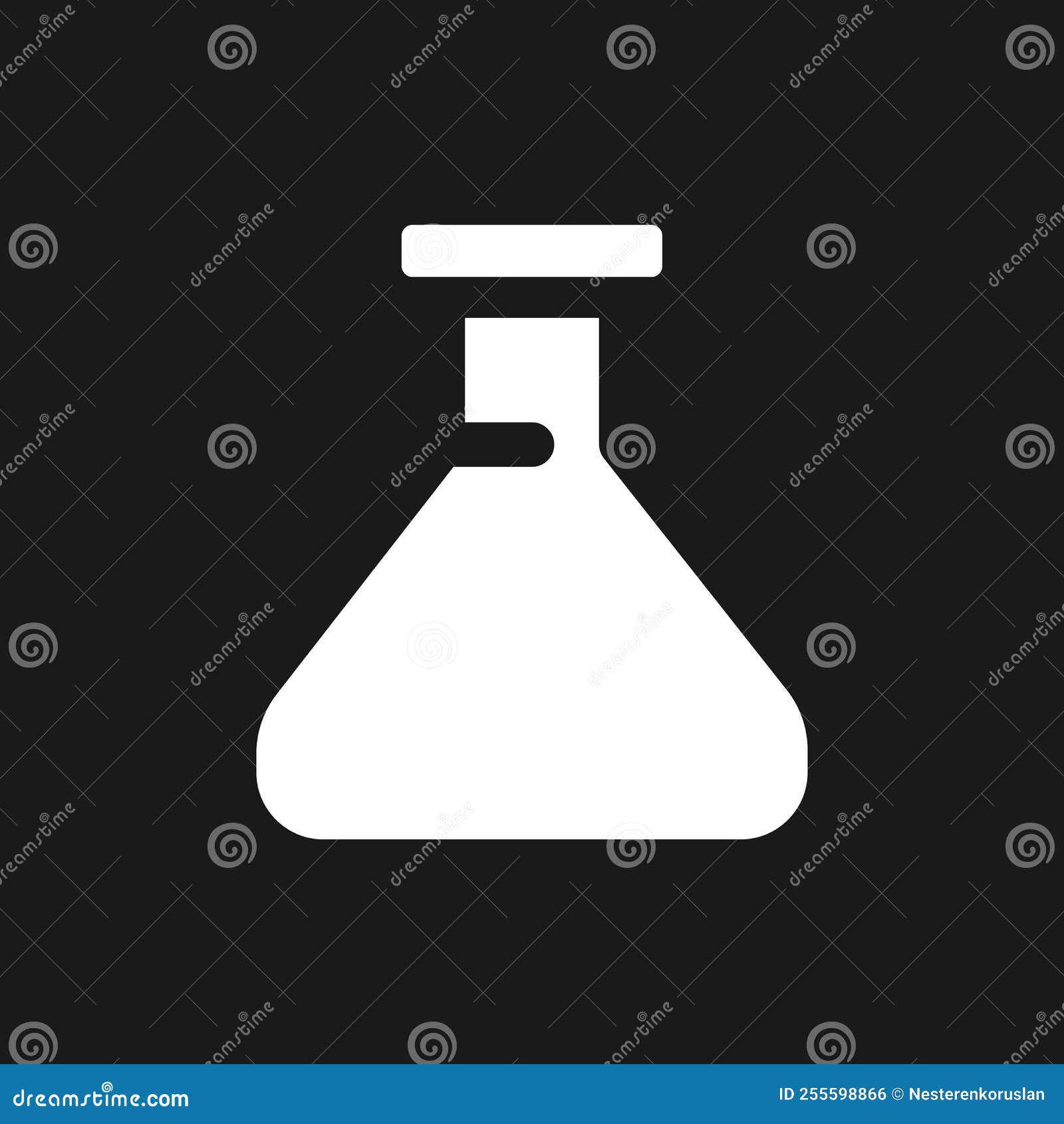 Erlenmeyer Flask Dark Mode Glyph Ui Icon Stock Vector - Illustration of ...