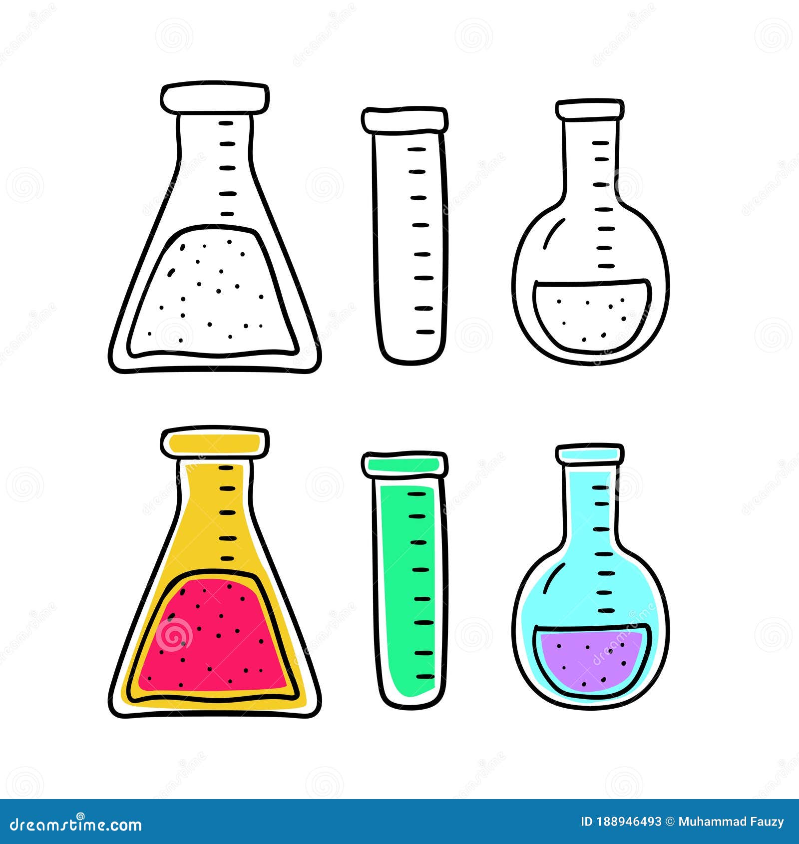 Erlenmeyer Flask Doodle Vector Isolated on White Stock Vector ...