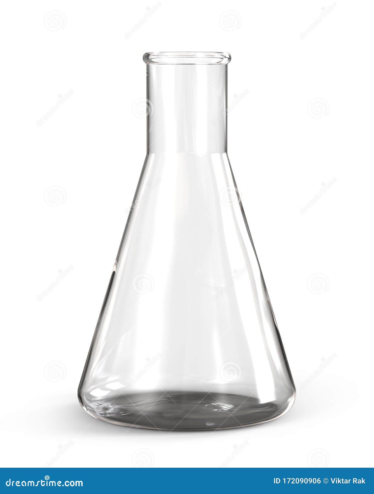 Erlenmeyer Flask. Empty Glass Conical Lab Container Isolated on White ...