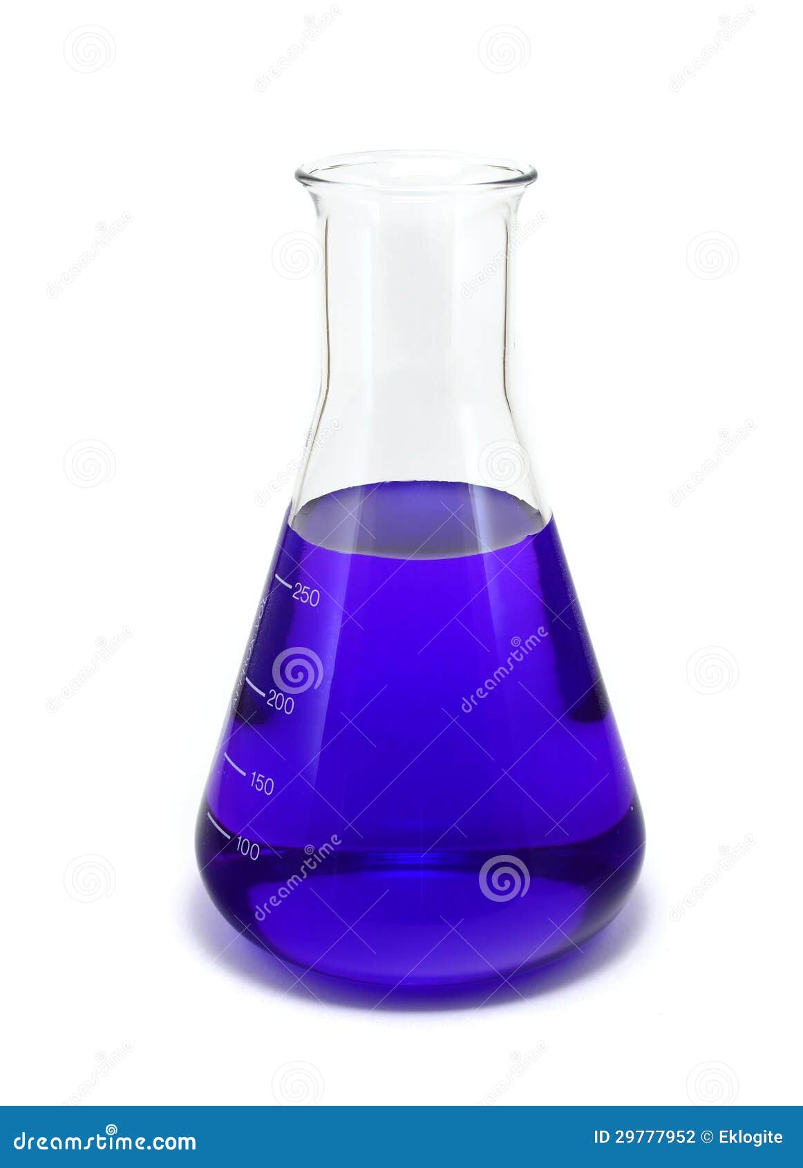 Blue Erlenmeyer stock photo. Image of glassware, isolated - 29777952